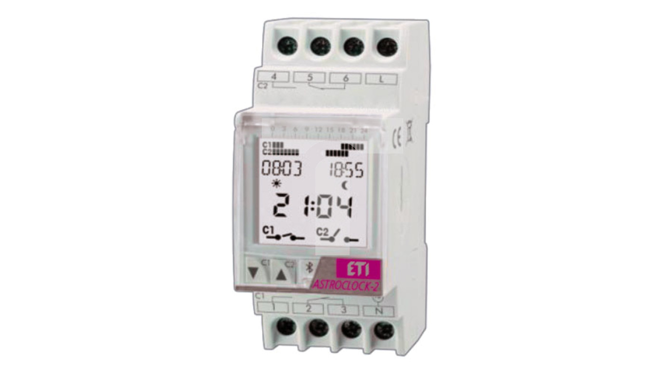 Zegar sterujący cyfrowy 2-kanałowy astronomiczny 16A 230V AC ASTROCLOCK ...