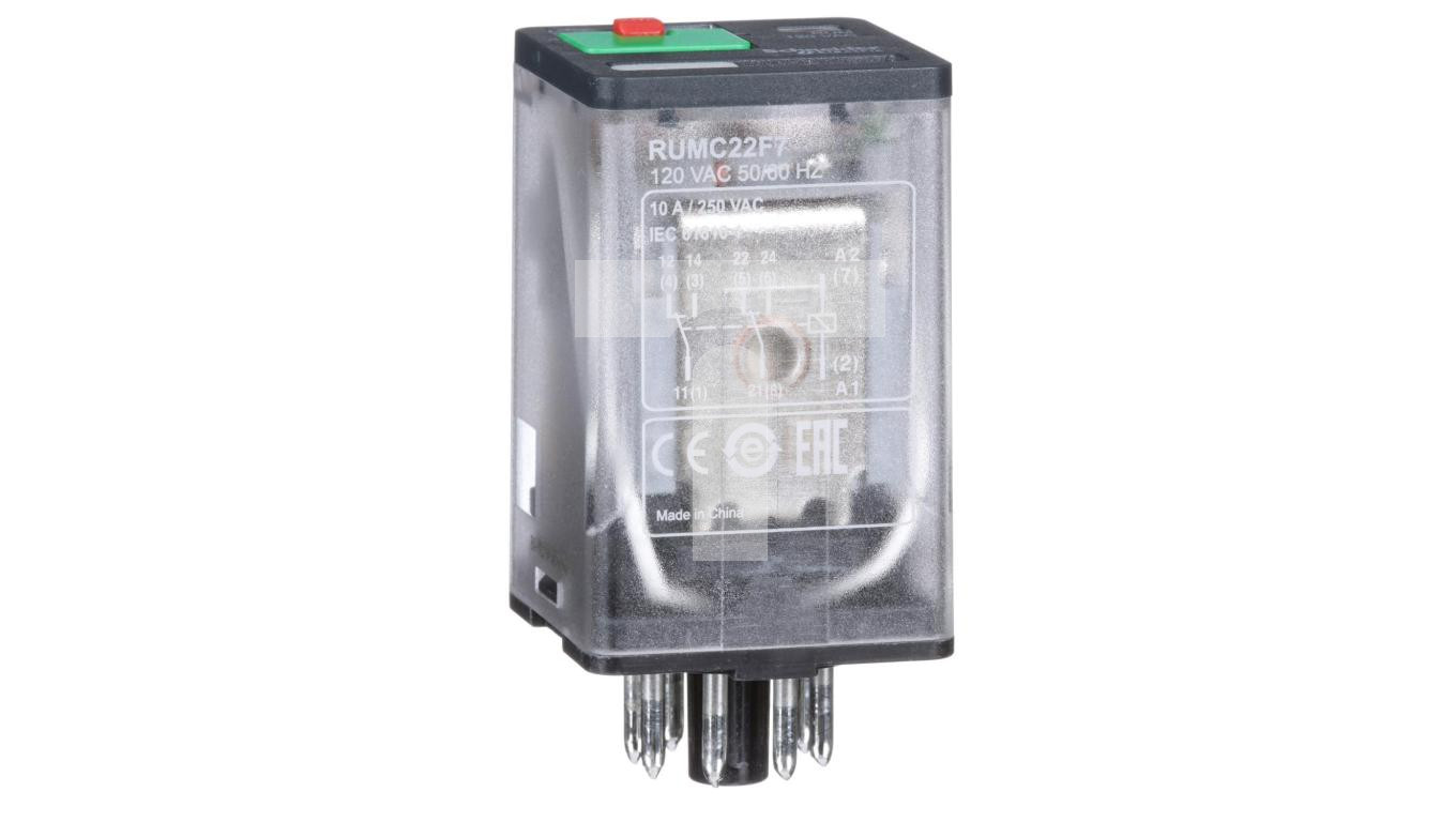 Zelio Relay Przekaźnik z przyciskiem test LED 2C/O 10A, 120V AC ...