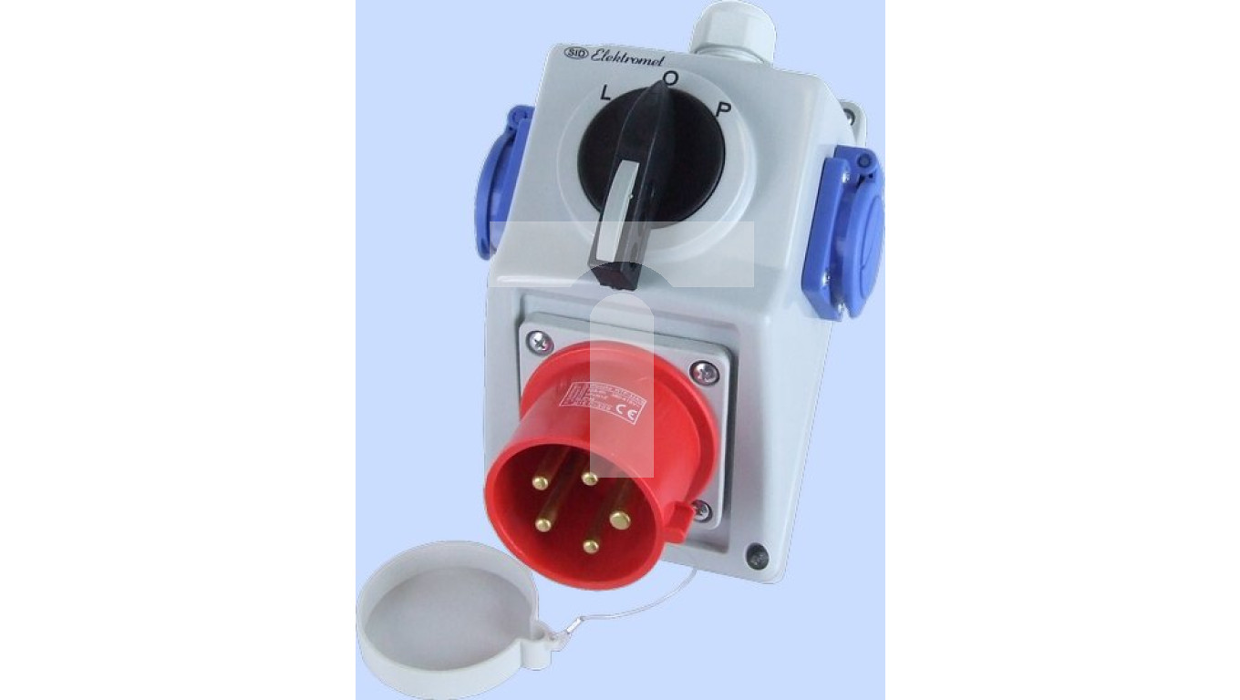 Zestaw C32-48.2N przełącznik L-0-P + wtyk 32A 3P+N+Z/2x32A 2P+Z IP44 ...