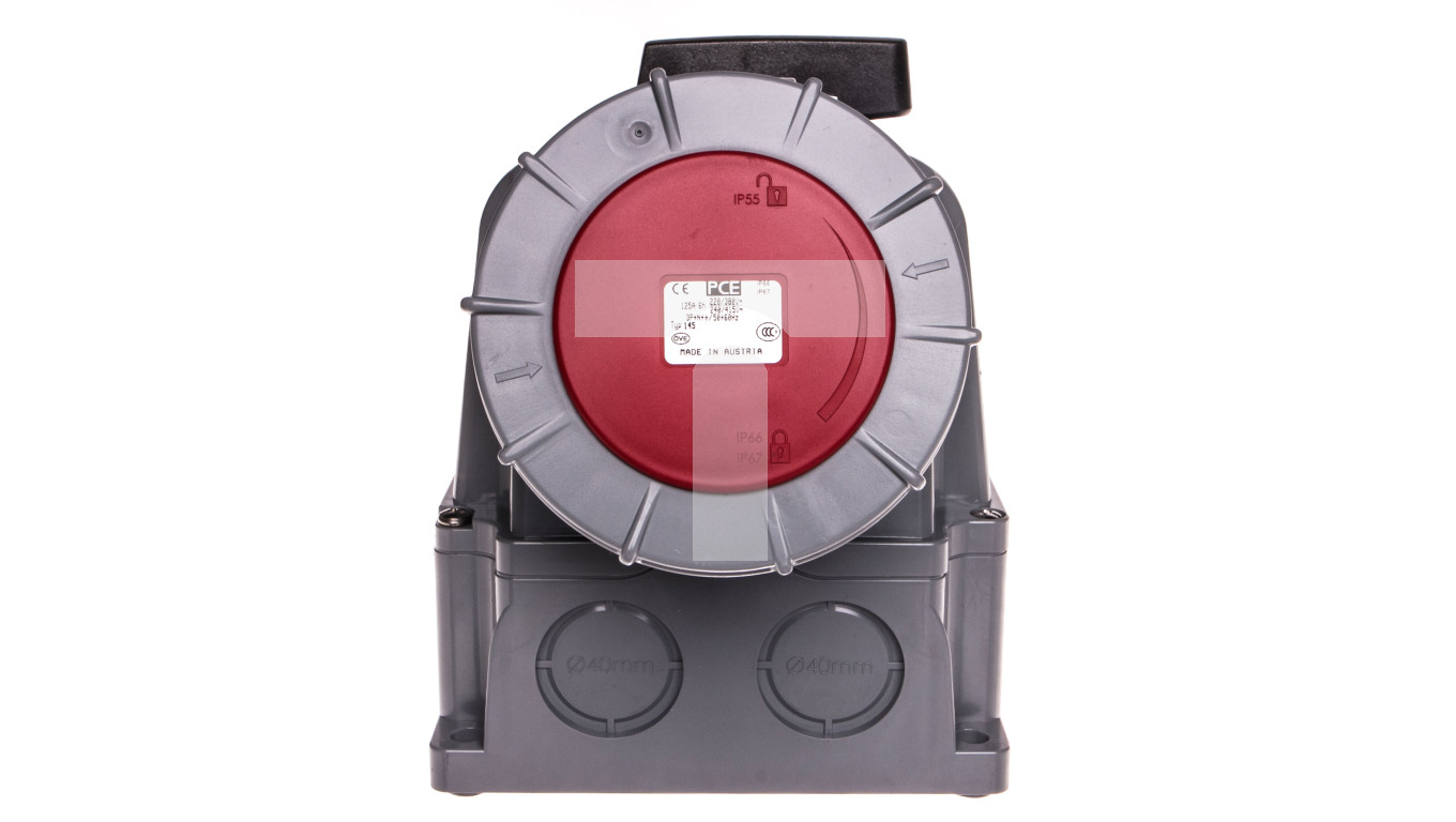 Zestaw instalacyjny z gniazdem 125A 5P (0-1) czerwony 145-6w – PCE | TIM SA