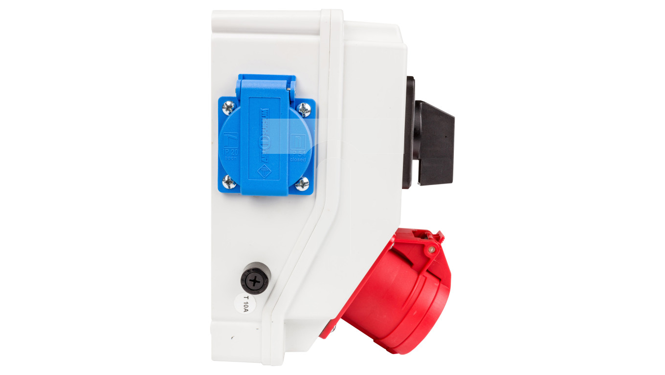 Zestaw instalacyjny z gniazdem 16A 4P+2P+Z RS-Z (0-1) czerwony 6278-00 ...