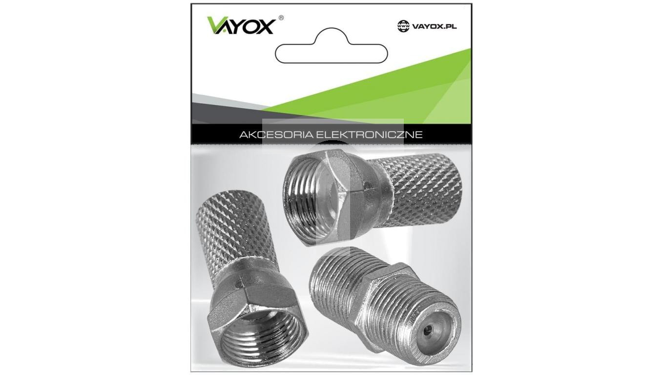 Zestaw podwójny do łączenia kabli SAT 4x wtyk F + 2x beczka F – Vayox | TIM SA