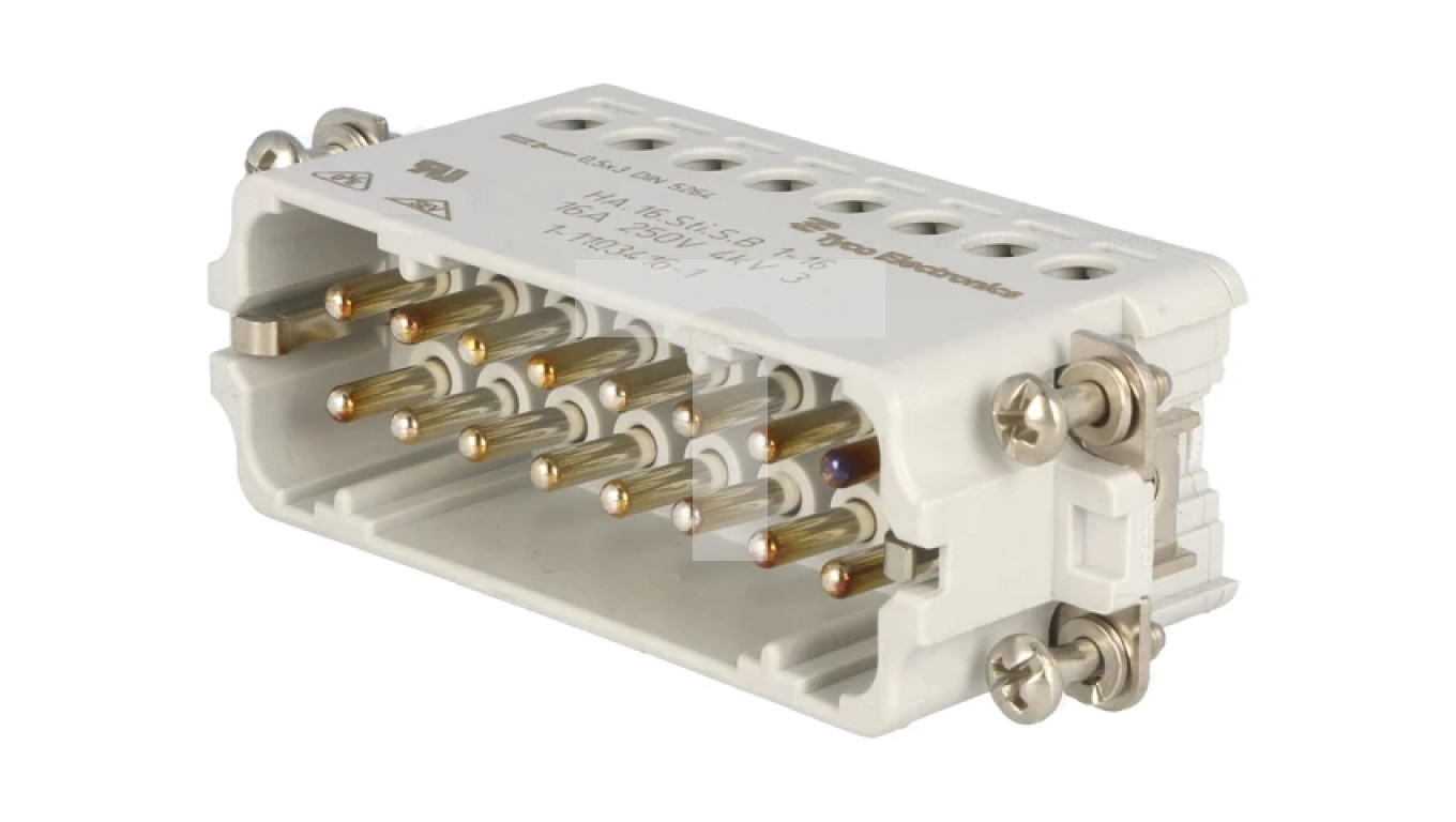 Złącze HTS męskie HTS HA 16-pin rozmiar 5 16A 250V srebrzony 1-1103416 ...