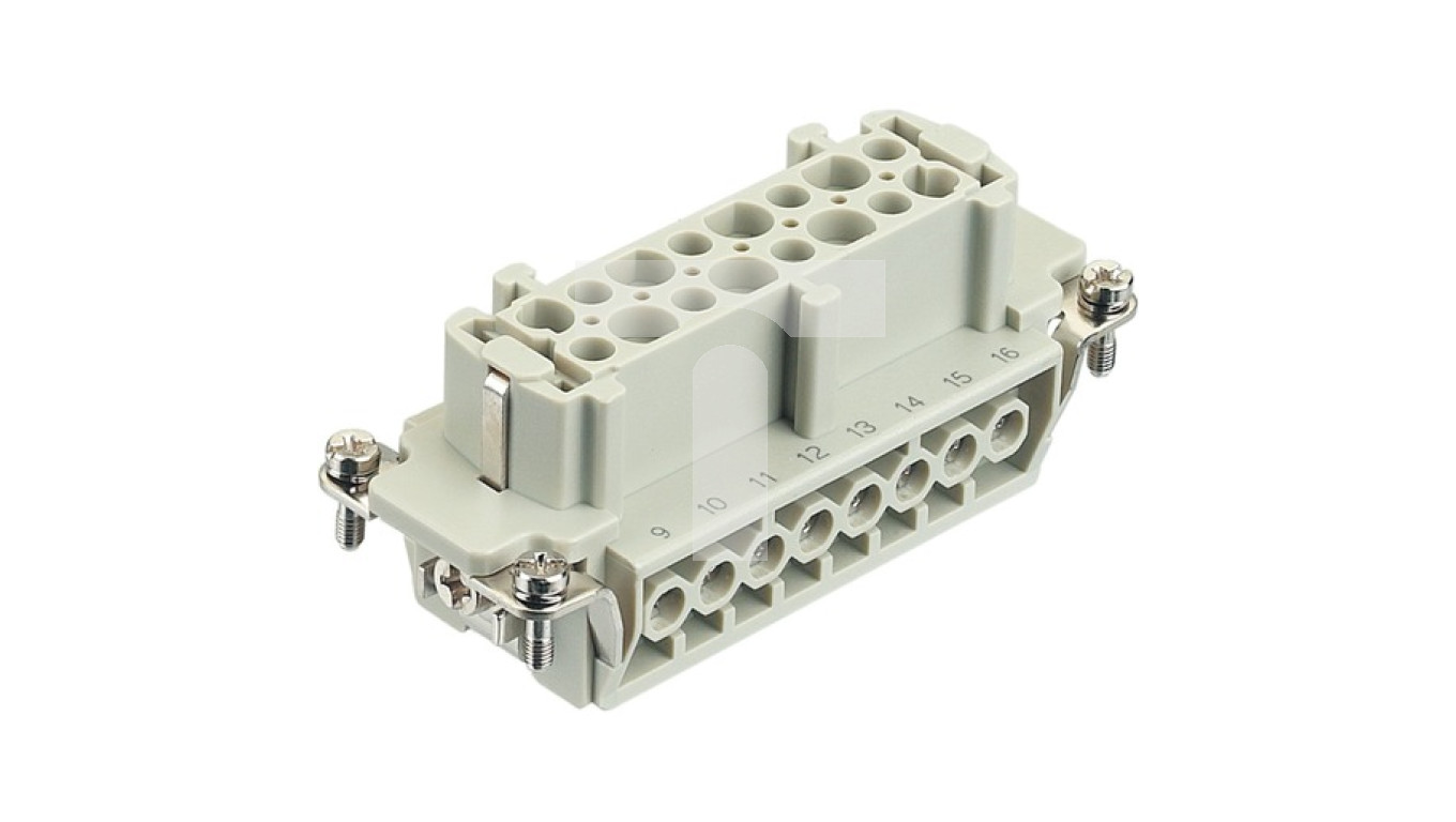 Złącze śrubowe (wkład) (0,75-2,5 mm2) 16+PE żeńskie 500V 16A Han E ...