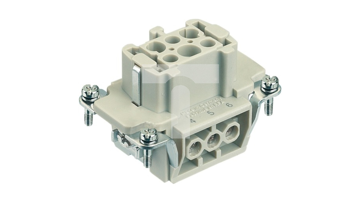 Złącze śrubowe (wkład) (0,75-2,5 mm2) 6+PE żeńskie 500V 16A Han E ...