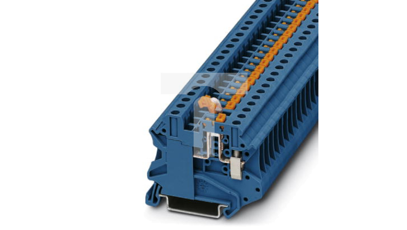 Złączka przelotowa 2-przewodowa z odłącznikiem nożowym 6mm2 niebieska ...