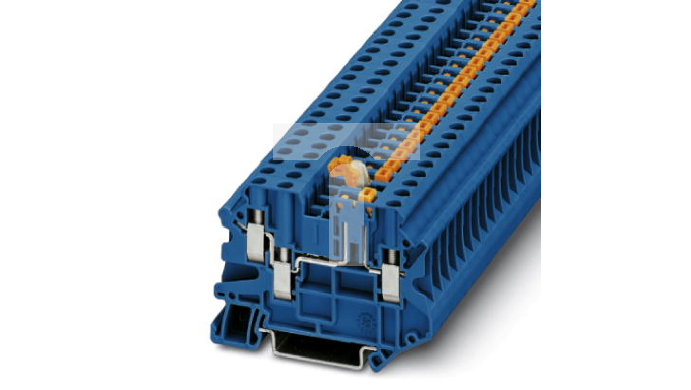 Złączka przelotowa 2-przewodowa z odłącznikiem nożowym 6mm2 niebieska ...