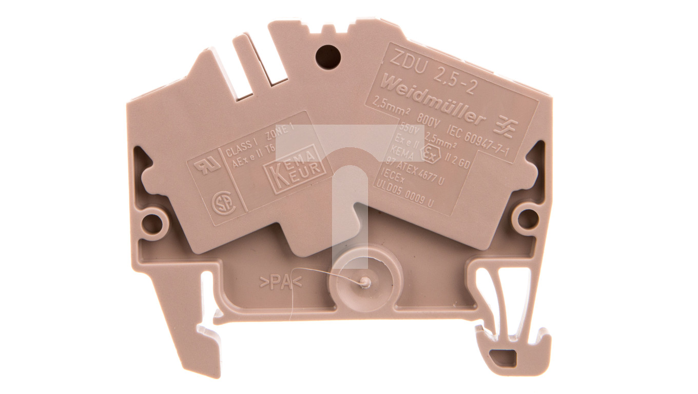 Złączka szynowa 3-przewodowa 2,5mm2 beżowa ZDU 2.5-2/3AN Ex 1706010000 ...