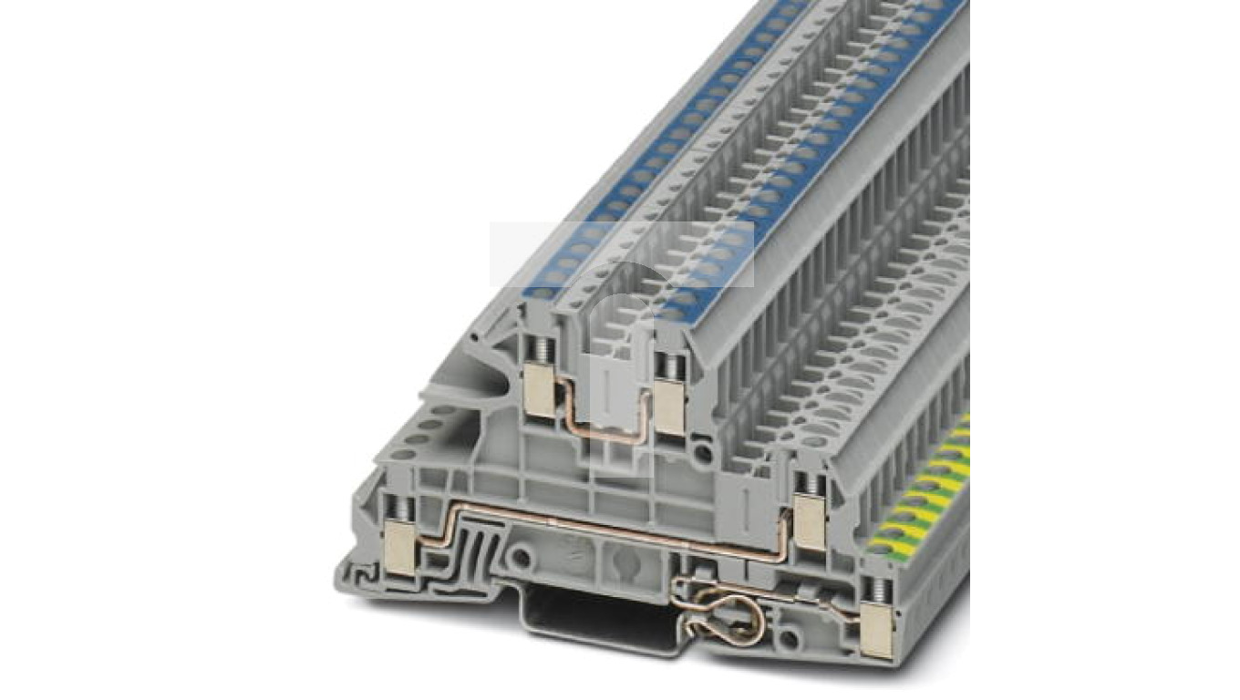 Złączka szynowa 5-przewodowa 4mm2 szara/żółto-zielona UTI 2,5-PE/L/N ...