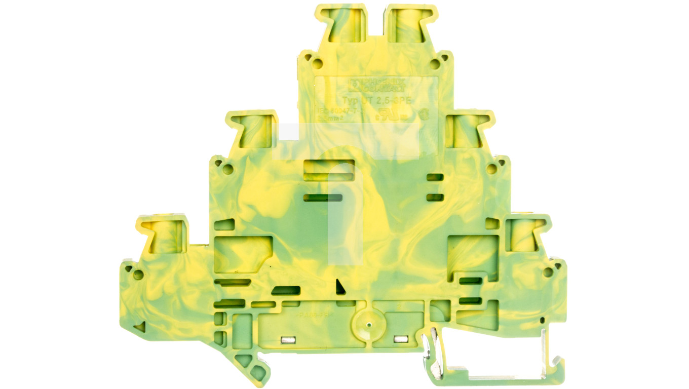 Złączka szynowa ochronna 3-piętrowa 2,5mm2 zielono-żółta UT 2,5-3PE 3214275 /50szt./ – PHOENIX ...