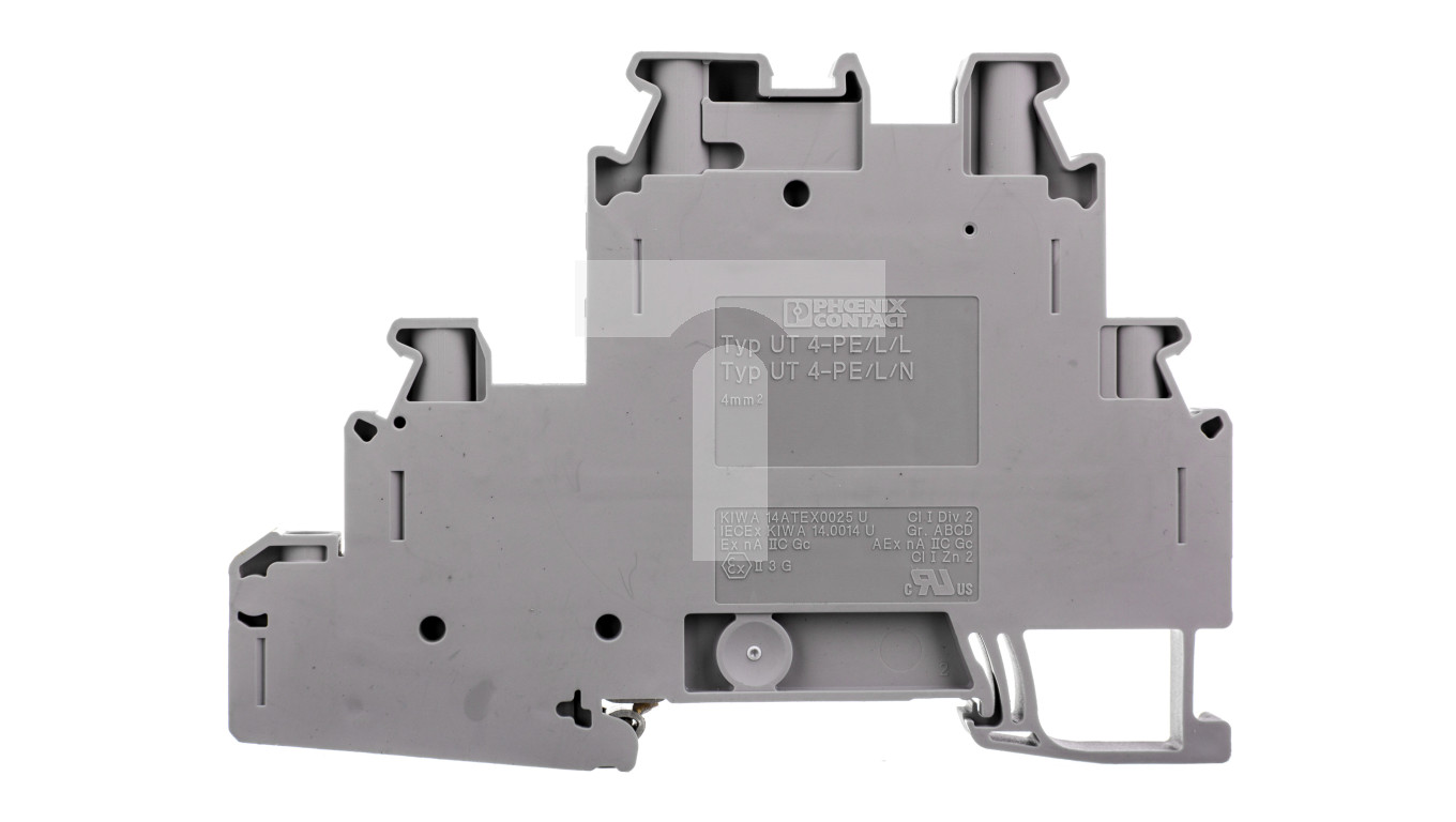 Złączka szynowa ochronna 3-piętrowa 4mm2 szara UT 4-PE/L/L 3214360 ...
