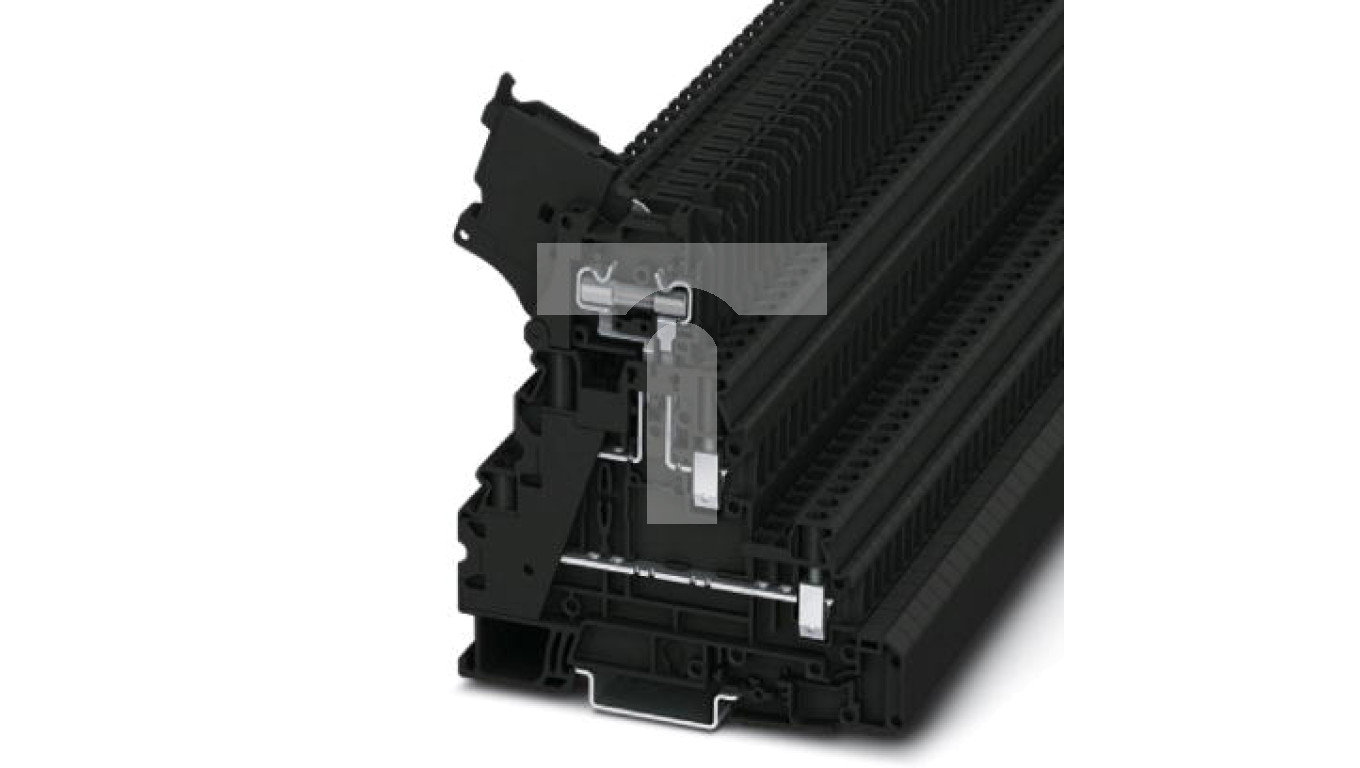 Złączka szynowa z bezpiecznikiem 5x20 4-przewodowa 4mm2 czarna UT 4-L ...