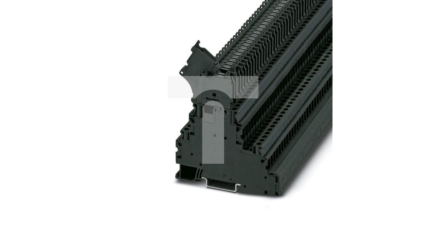 Złączka szynowa z bezpiecznikiem 5x20 4-przewodowa 4mm2 czarna UT 4-L ...