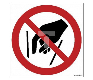 GA015 Zakaz wkładania rąk do środka 20 x 20 cm FN - Folia samoprzylepna ...