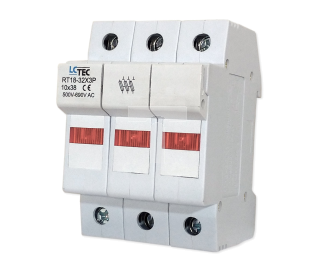 Podstawa bezpiecznikowa z kontrolką na wkładki gG 10x38 3P 32A 690V~ RT18-32X – LCTEC | TIM SA