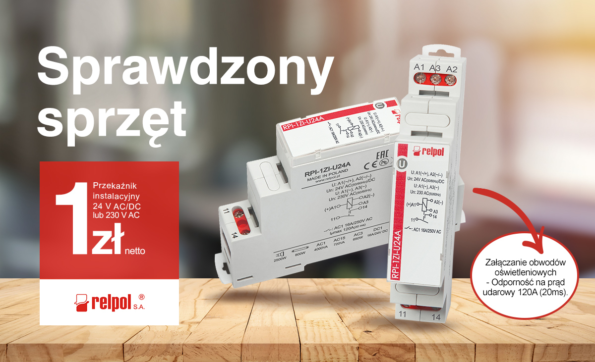 Przekaznik elektromagnetyczny w promocji RELPOL Wysyłamy produkty w 24h