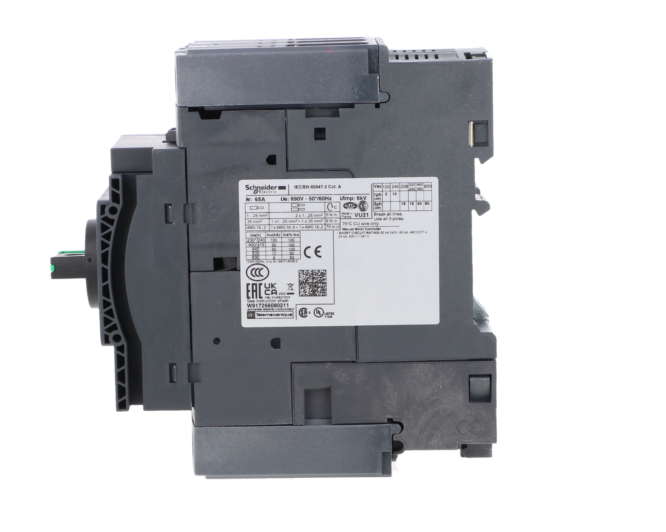 TeSys Deca Wyłącznik silnikowy 3P 30kW 65A (EVK) GV3L65 – Schneider ...