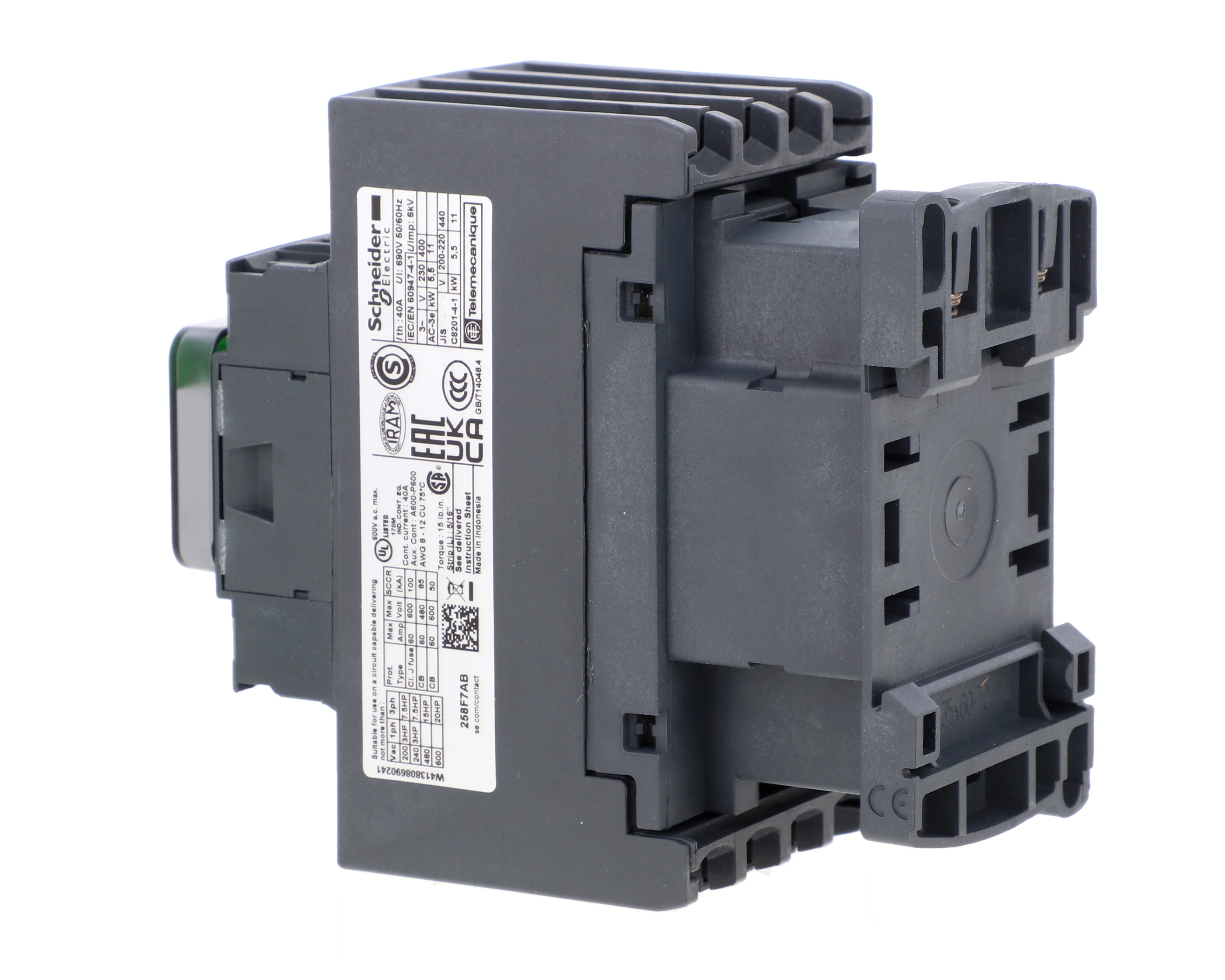 TeSys Deca Stycznik mocy 4P /2Z 2R/ 40A AC-1 110V AC 1Z 1R LC1D258F7 ...