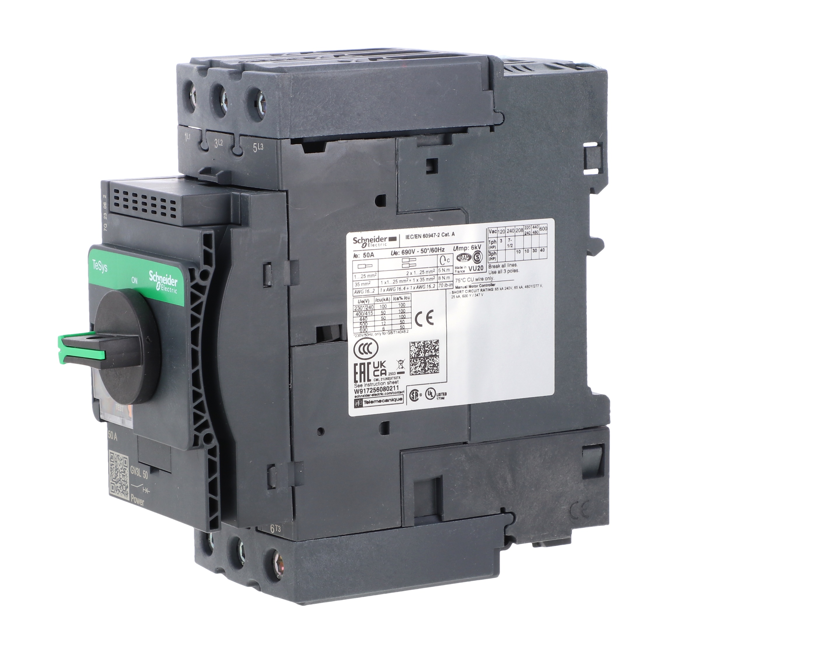 TeSys Deca Wyłącznik silnikowy 3P 22kW 50A (EVK) GV3L50 – Schneider ...