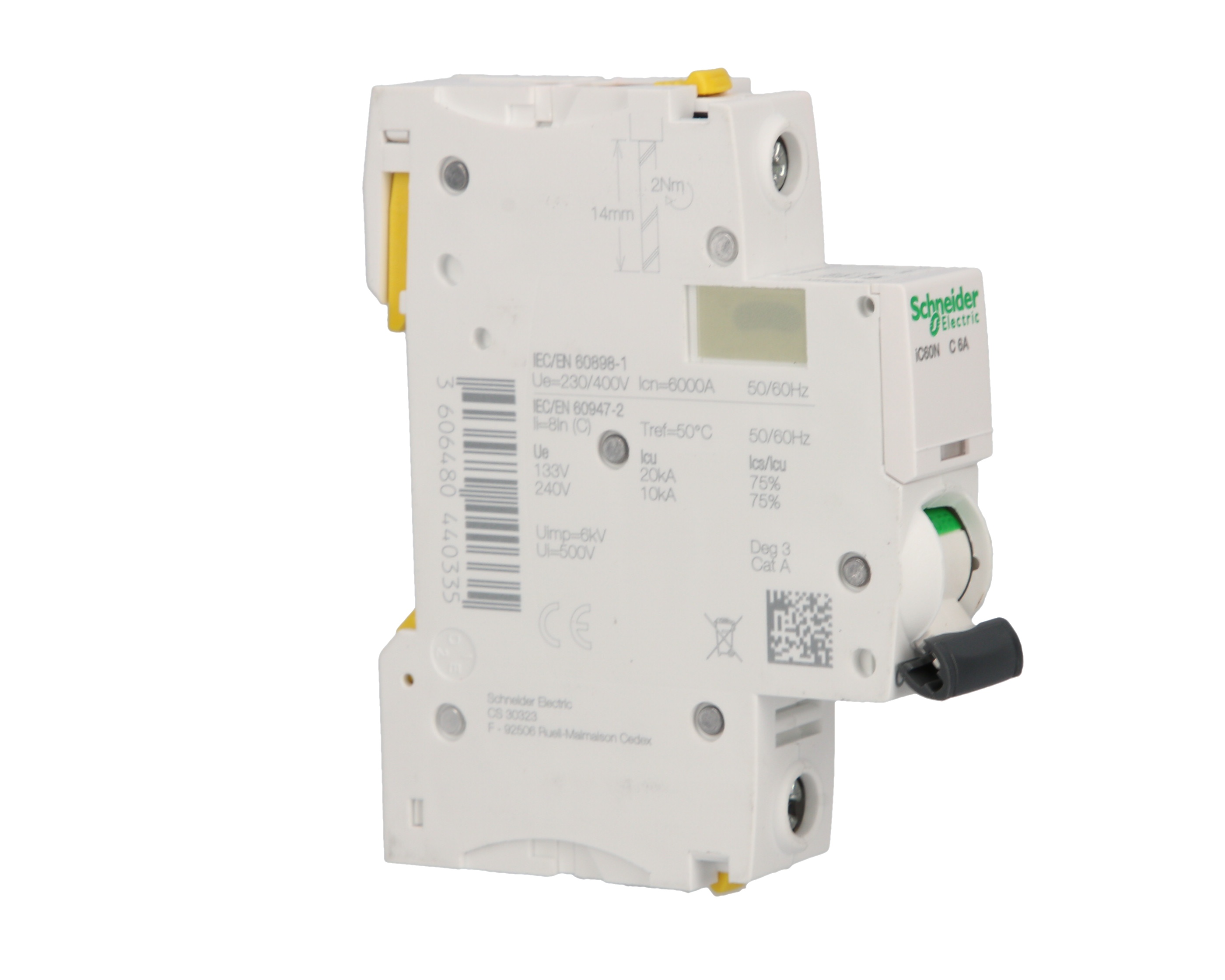 Wyłącznik nadprądowy 1P C 6A 6kA AC iC60N-C6 A9F04106 – Schneider | TIM SA