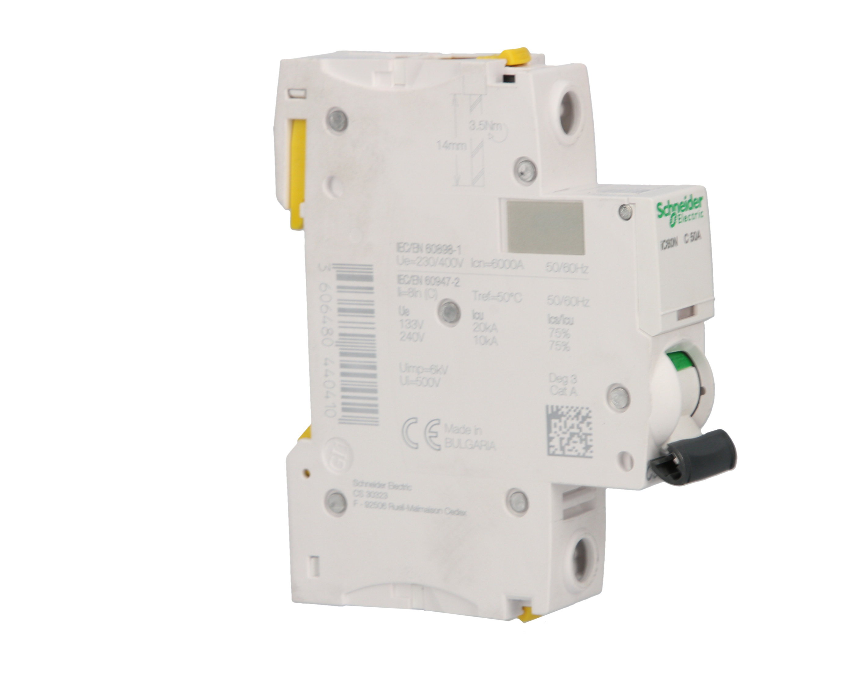 Wyłącznik nadprądowy 1P C 50A 6kA AC iC60N-C50 A9F04150 – Schneider | TIM SA