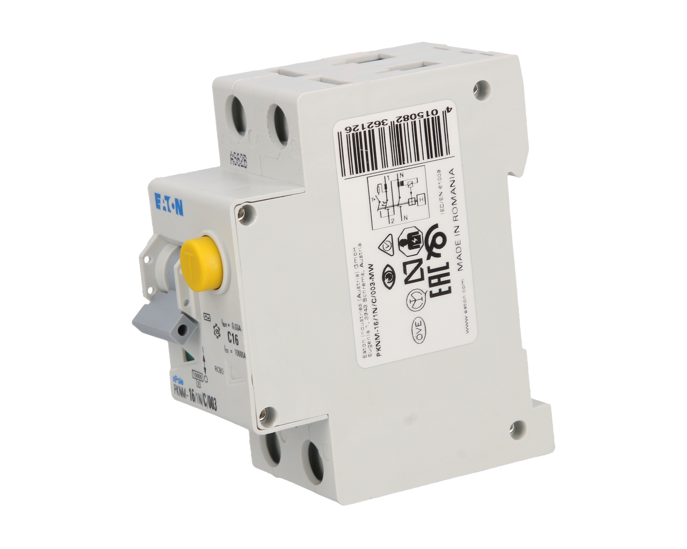 Wyłącznik różnicowo-nadprądowy 2P 16A C 0,03A typ AC PKNM 16/1N/C/003 236212 – EATON | TIM SA