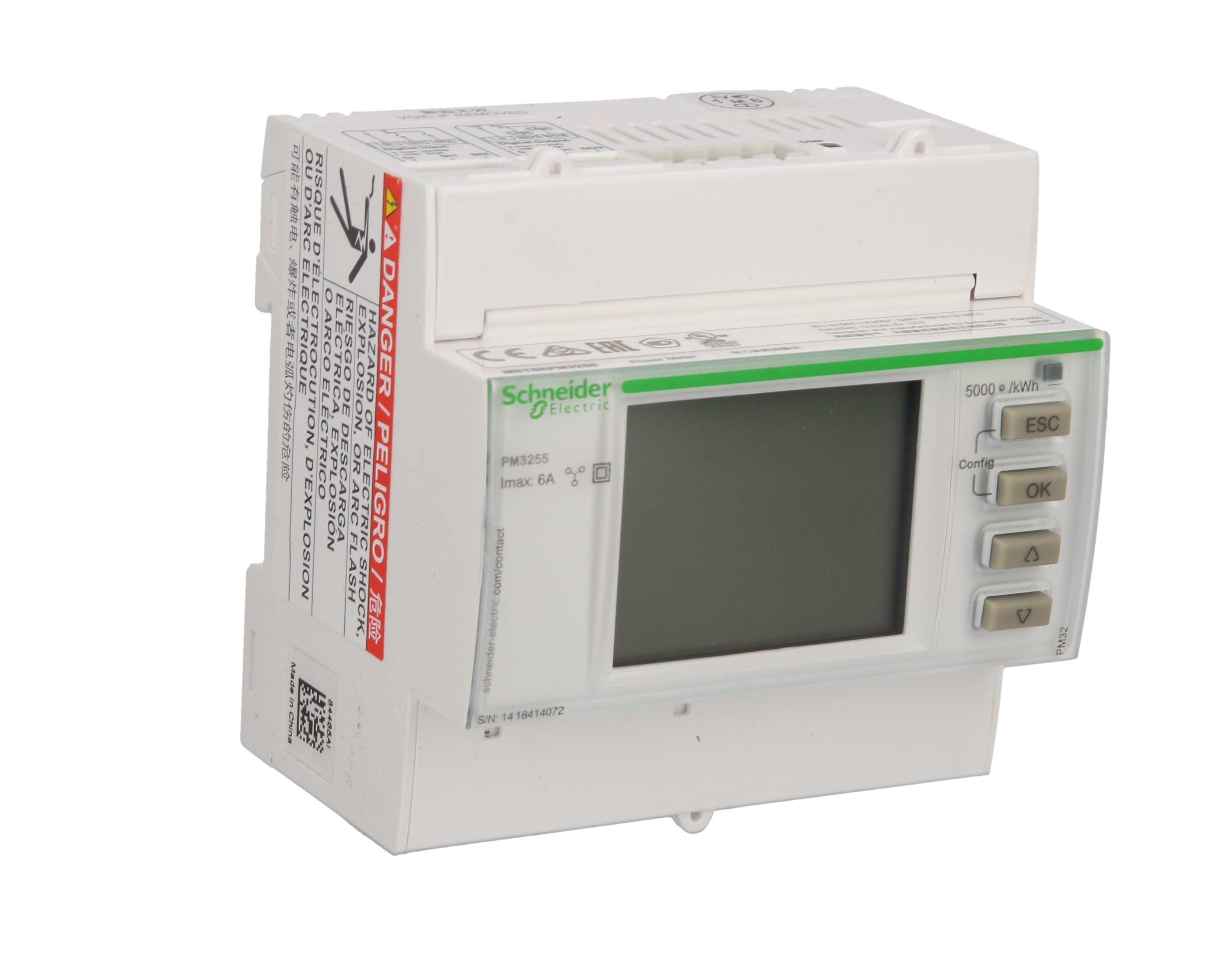 Miernik parametrów sieci z Modbus RS485 2we/2wy cyfrowe na szynę DIN ...