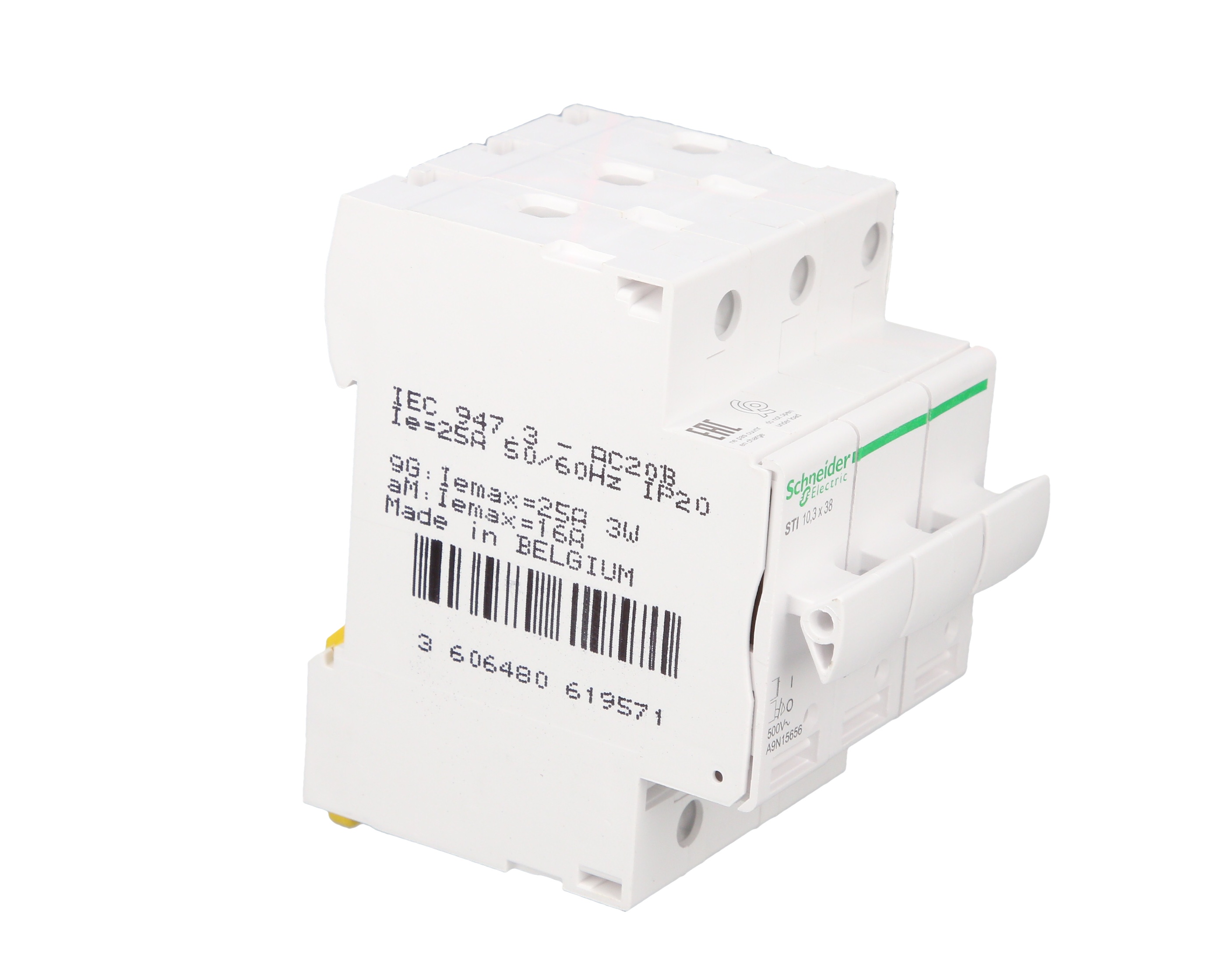 Rozłącznik bezpiecznikowy cylindryczny 3P 10x38mm STI A9N15656 ...