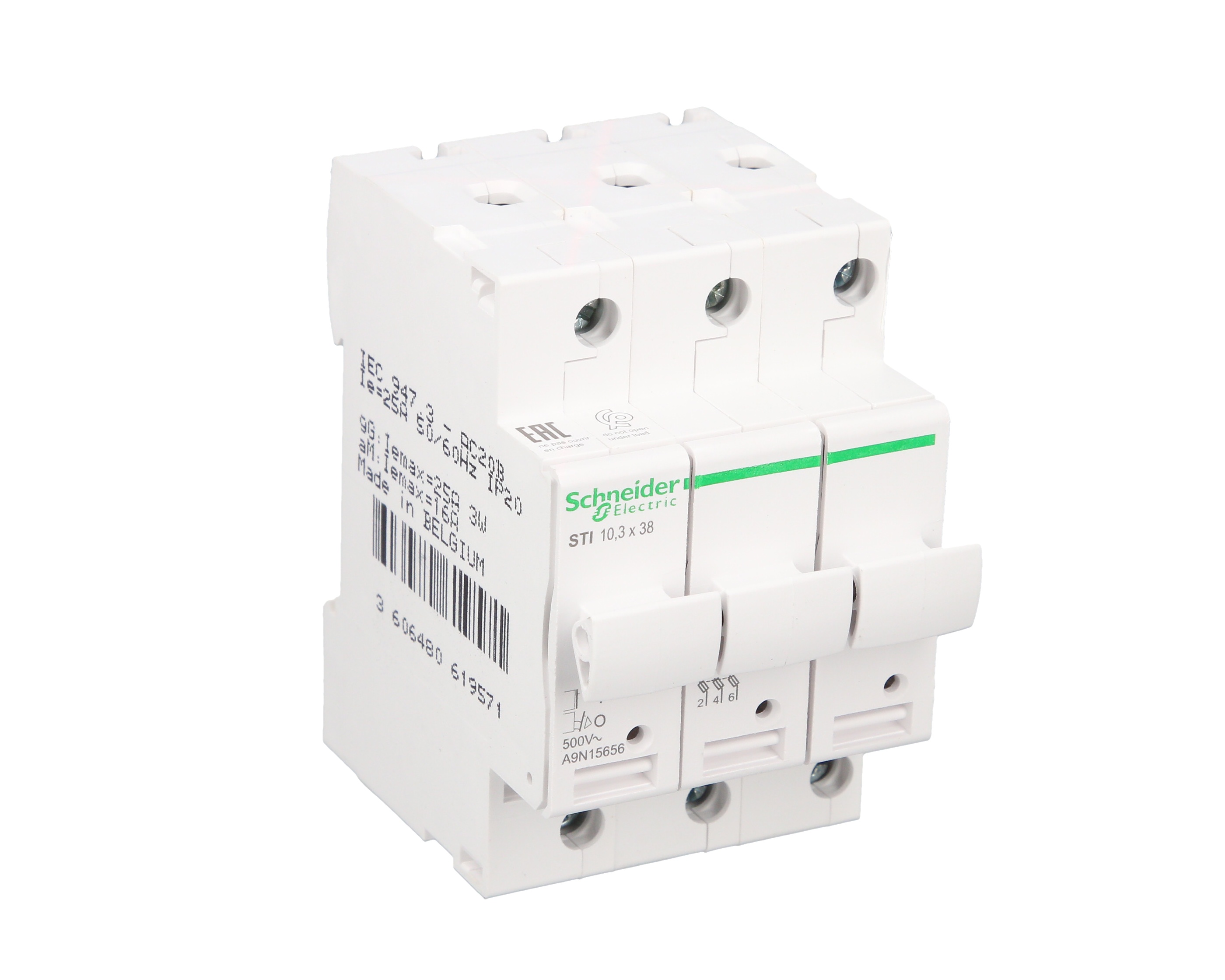 Rozłącznik bezpiecznikowy cylindryczny 3P 10x38mm STI A9N15656 ...