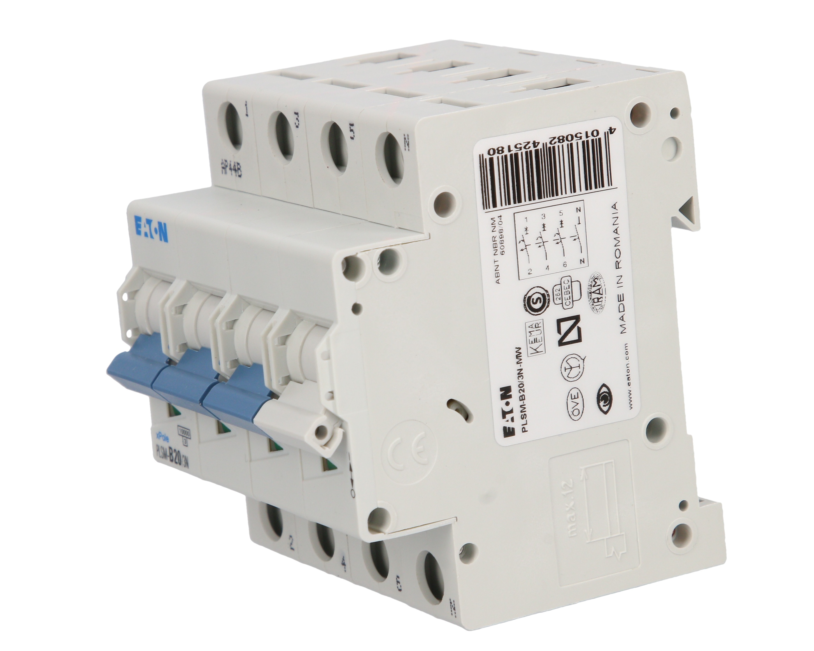 Wyłącznik nadprądowy 3P+N B 20A 10kA AC PLSM-B20/3N-MW 242518 – EATON | TIM SA