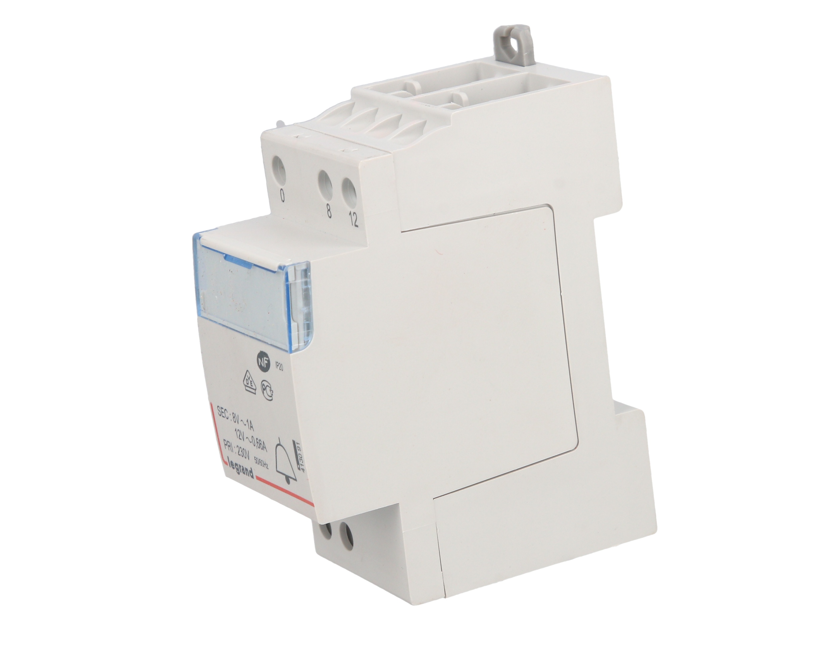 Transformator dzwonkowy modułowy TR308 230/12/8V 8VA 0,66/1A 413091 ...