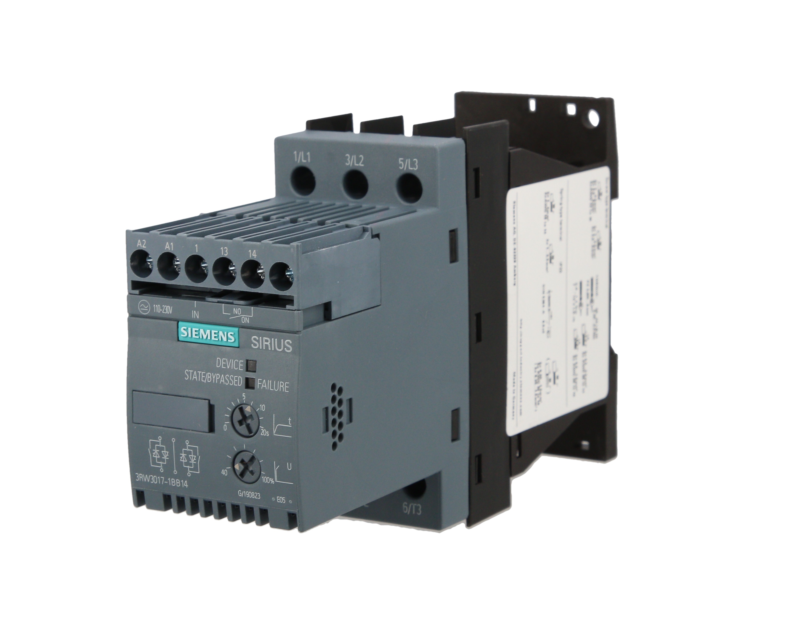 Softstart 3-fazowy 200-480VAC 12,5A 5,5kW/400V Uc=110-230V AC/DC S00 ...