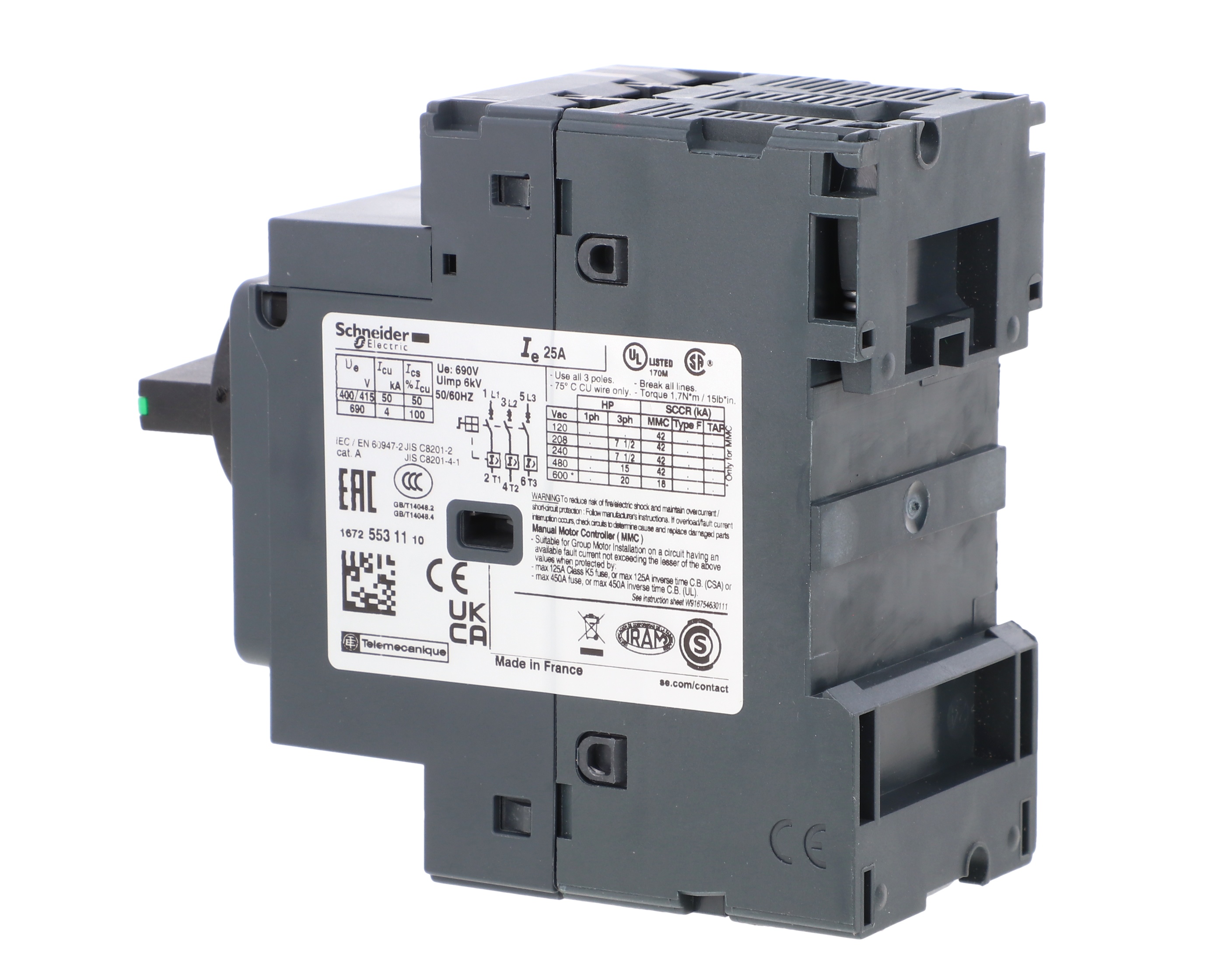 TeSys Deca Wyłącznik silnikowy 3P 11kW 25A GV2L22 – Schneider | TIM SA