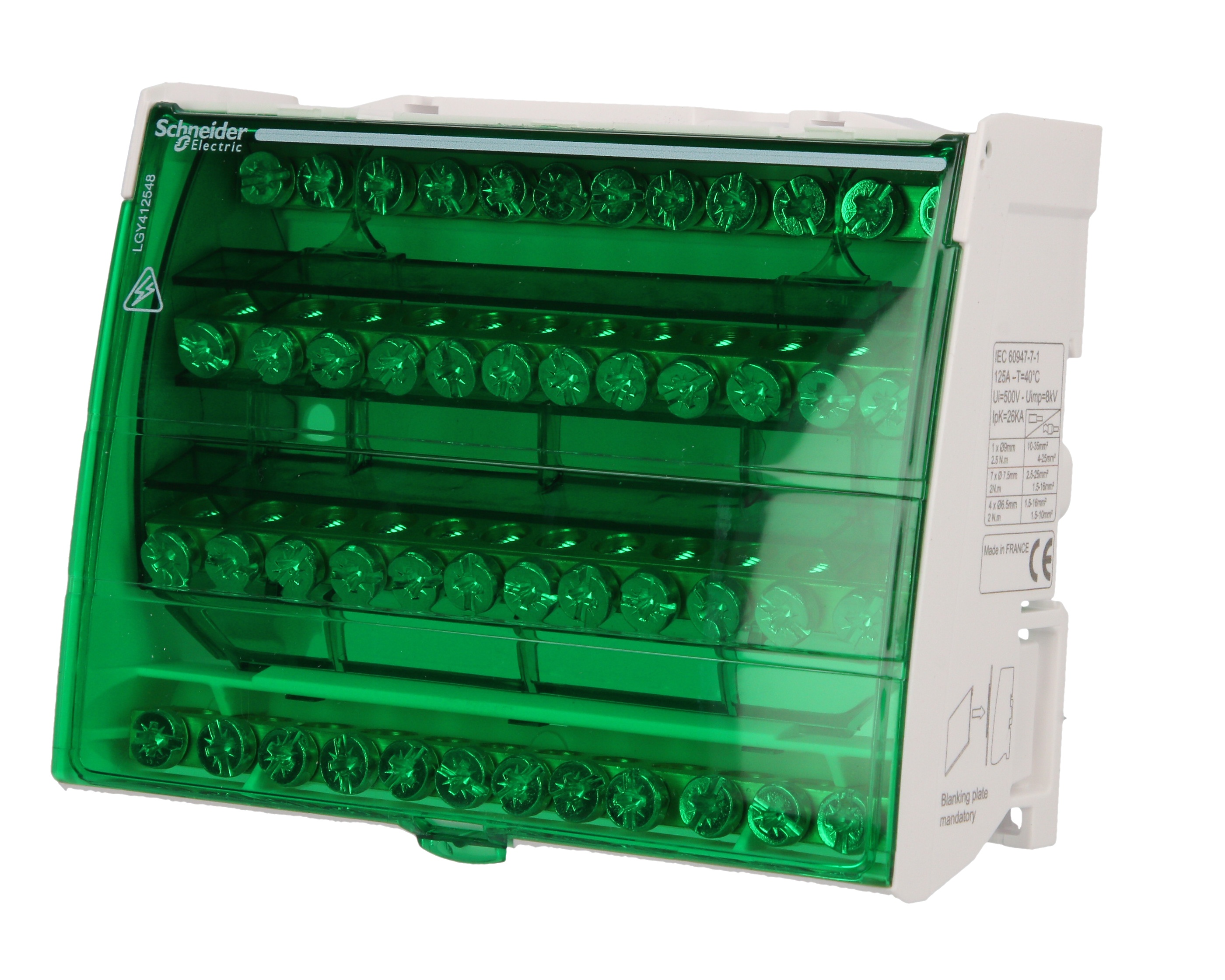 Blok zaciskowy 4P 125A, 4x12 zacisków LGY412548 – Schneider | TIM SA