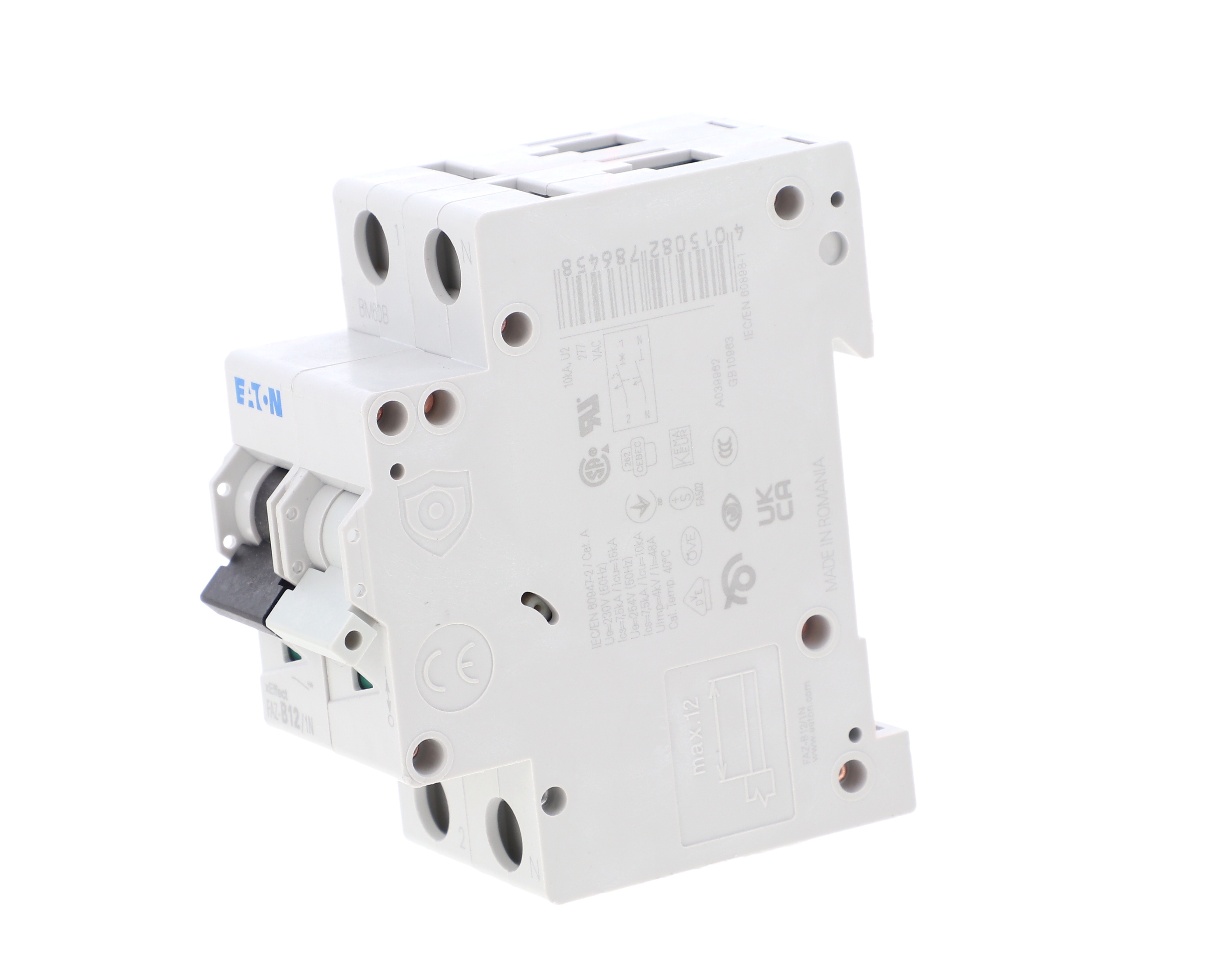 Wyłącznik nadprądowy 1P+N B 12A 15kA AC FAZ-B12/1N 278645 – EATON | TIM SA