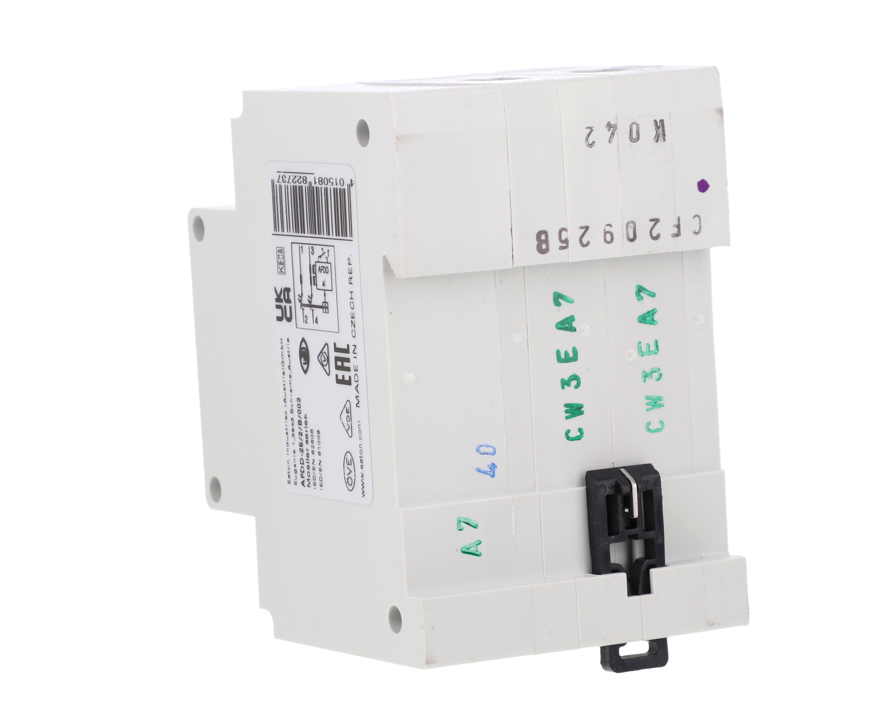 Przeciwpożarowy detektor iskrzenia 2P B 25A 0,03A typ AC AFDD-25/2/B ...