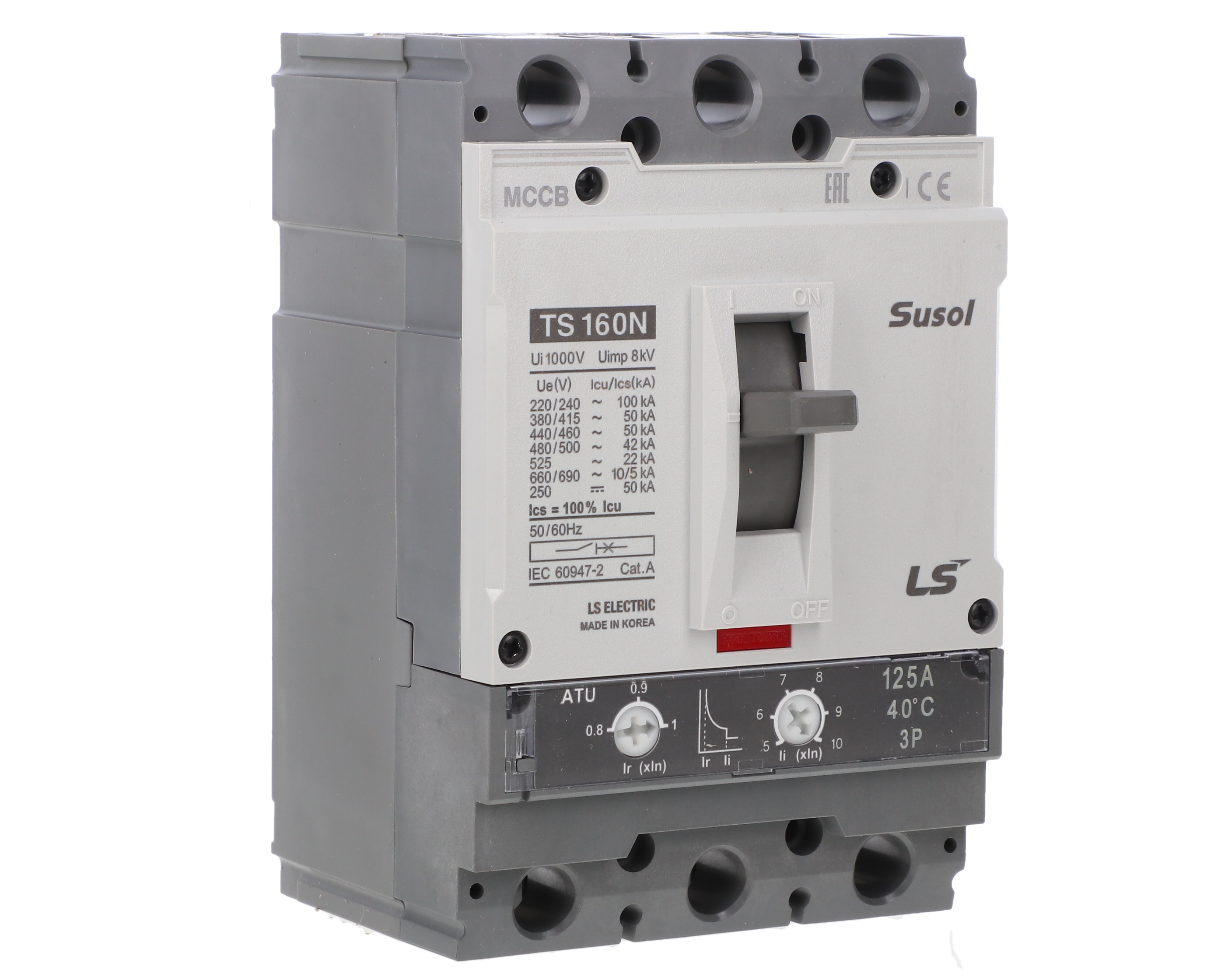 Wyłącznik kompaktowy serii TS 3P 125A zabezpieczenie ATU 50kA TS160N ATU 125A 3P – LSiS | TIM SA
