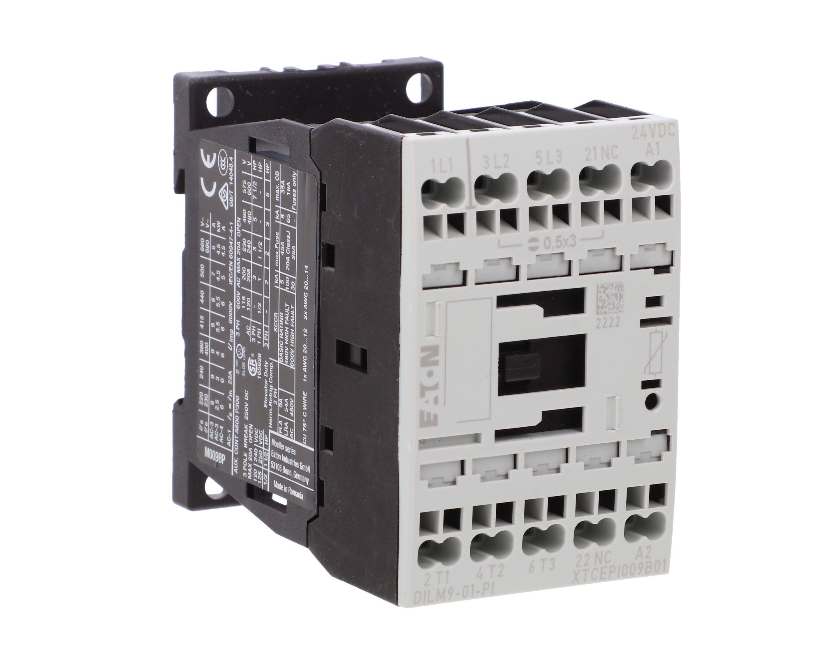 Stycznik mocy DILM9-01(24VDC)-PI DILM 3P 380 V 400 V 4 kW 1R 24 V DC Push-In 199238 – EATON | TIM SA