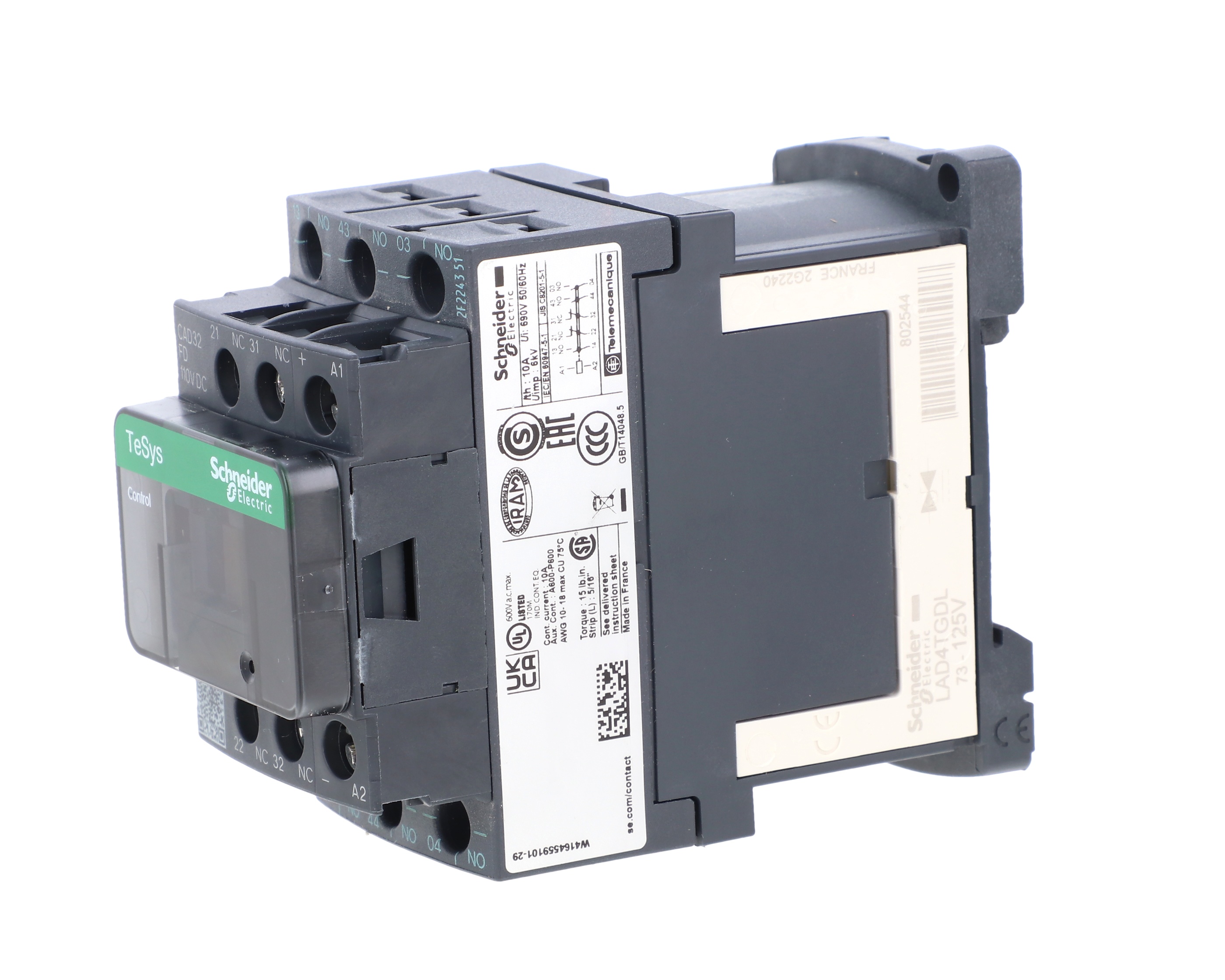 TeSys Deca Stycznik pomocniczy 10A 3Z 2R 110V DC CAD32FD – Schneider ...