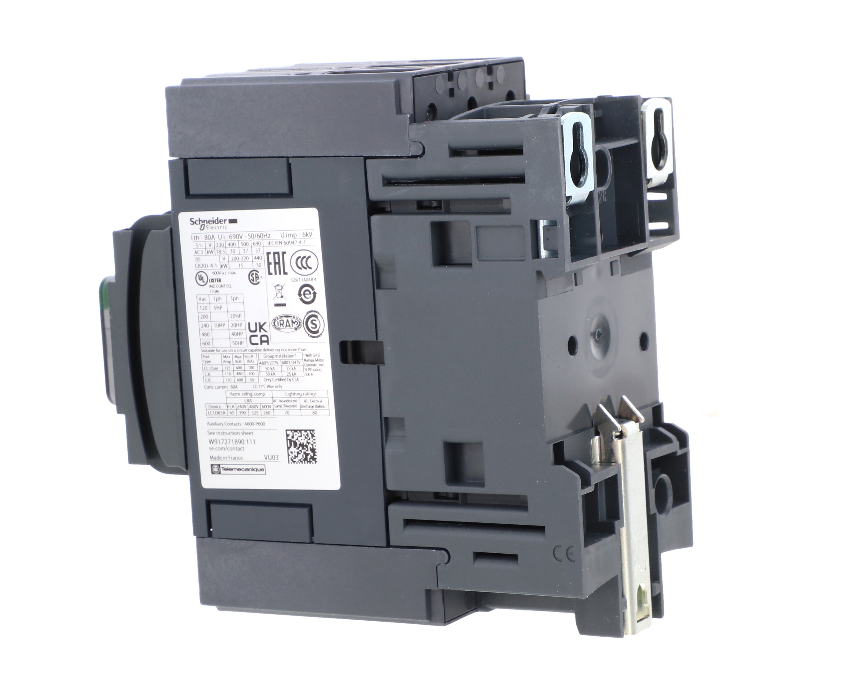 TeSys Deca Stycznik mocy 65A 3P 24V DC 1Z 1R (EVK) LC1D65ABD ...