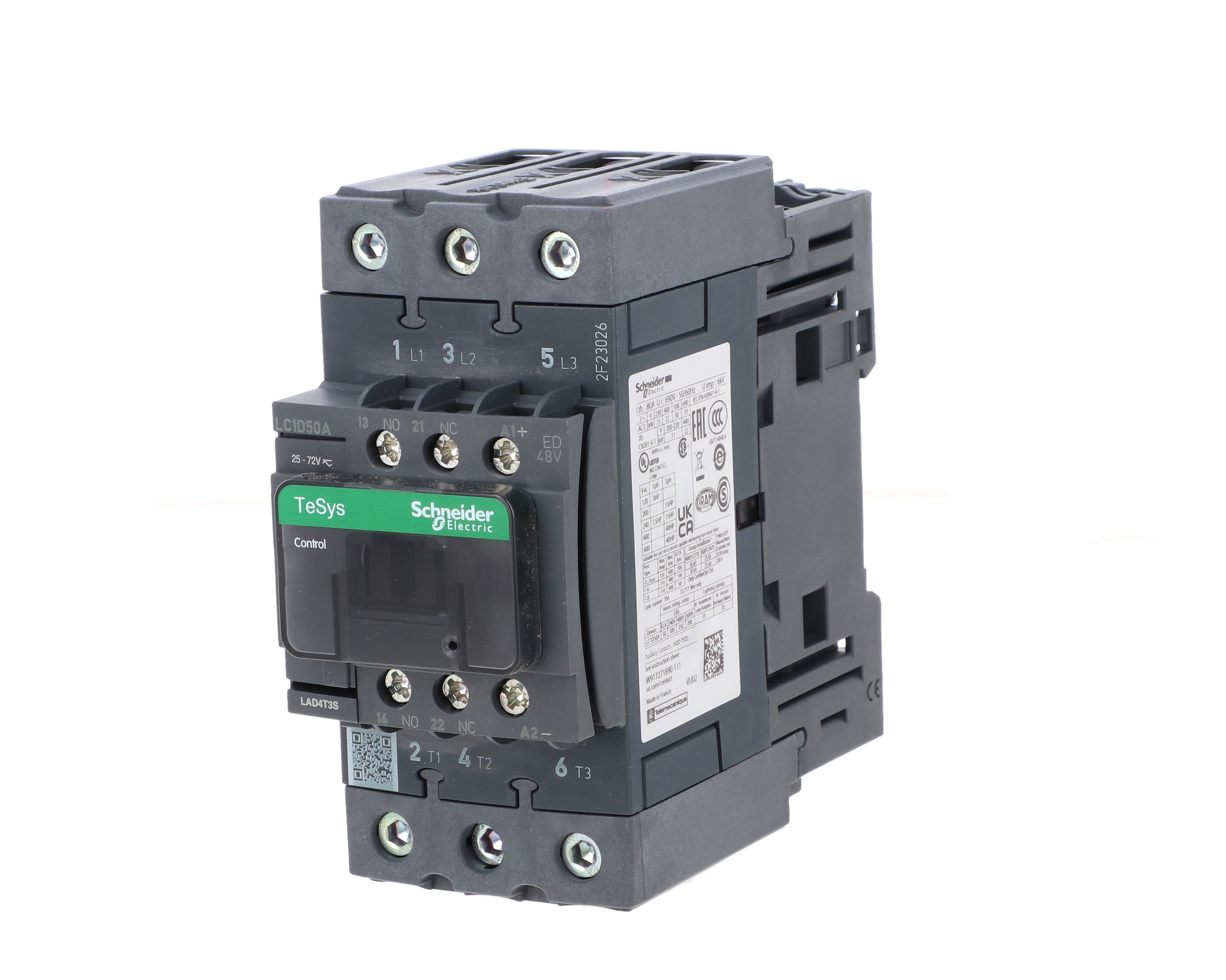 TeSys Deca Stycznik mocy 50A 3P 48V DC 1Z 1R (EVK) LC1D50AED ...