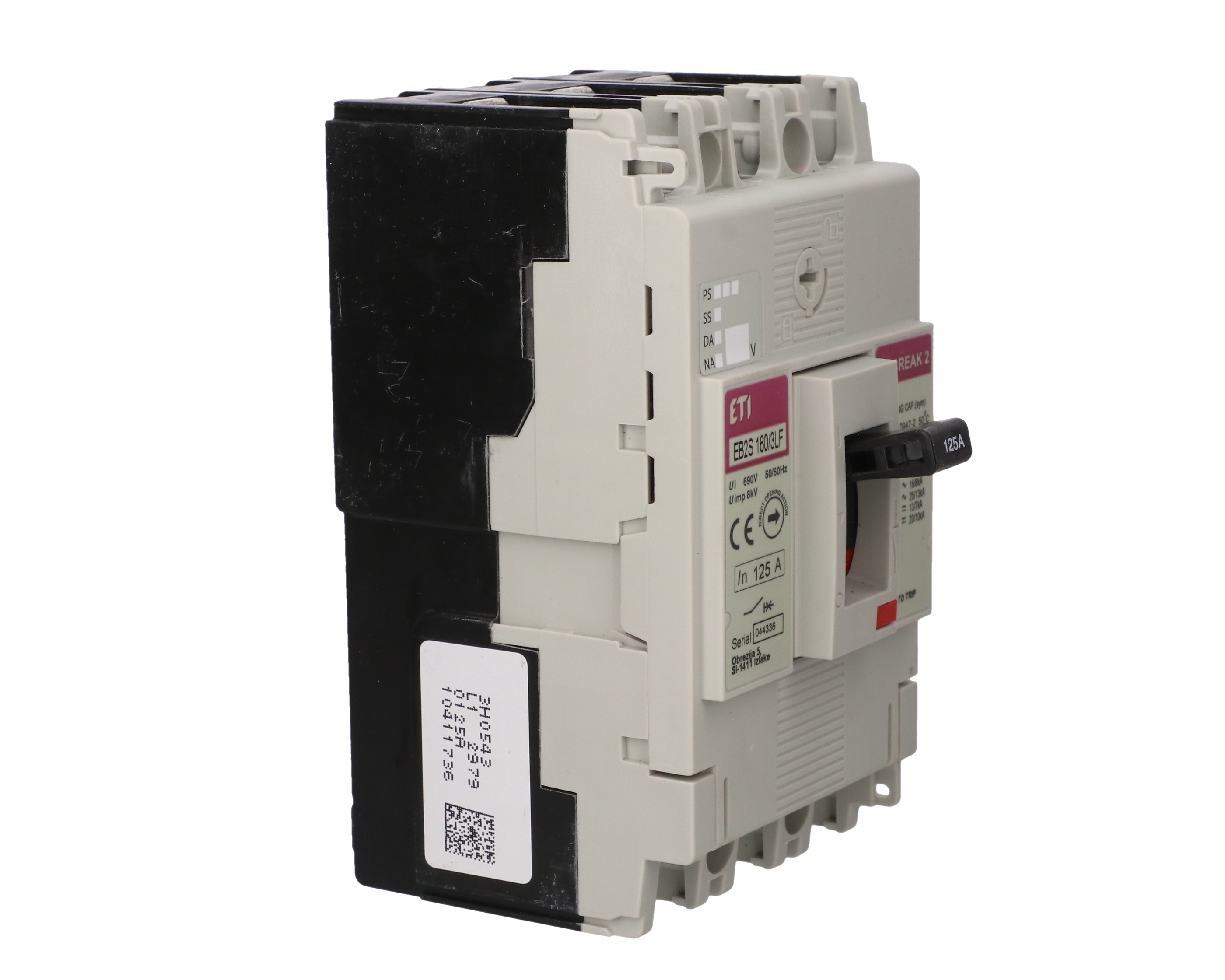 Wyłącznik kompaktowy 3P 125A 16kA /bez regulacji/ EB2S 160/3LF ...