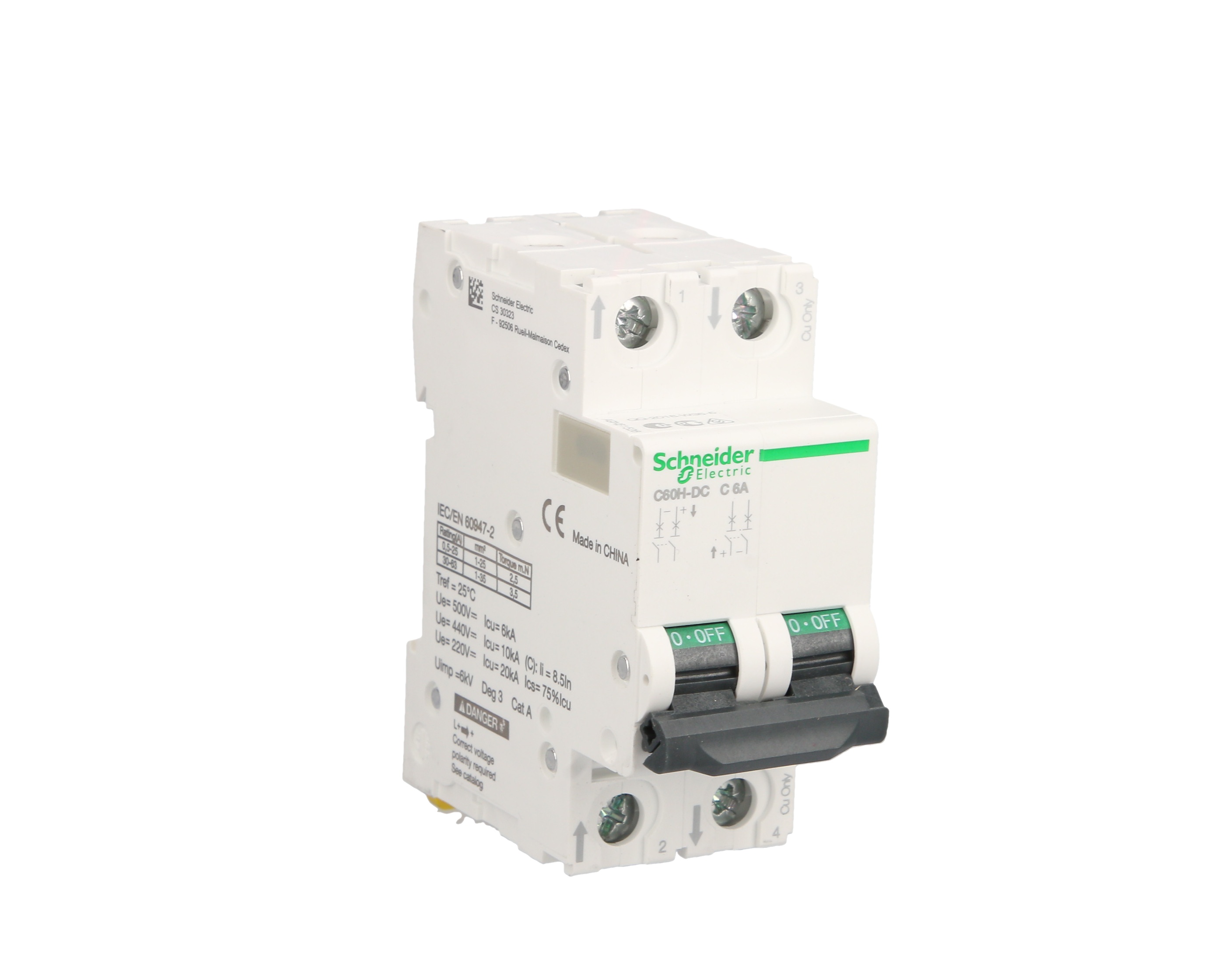 Wyłącznik nadprądowy 2P C 6A 6kA DC C60H A9N61526 – Schneider | TIM SA