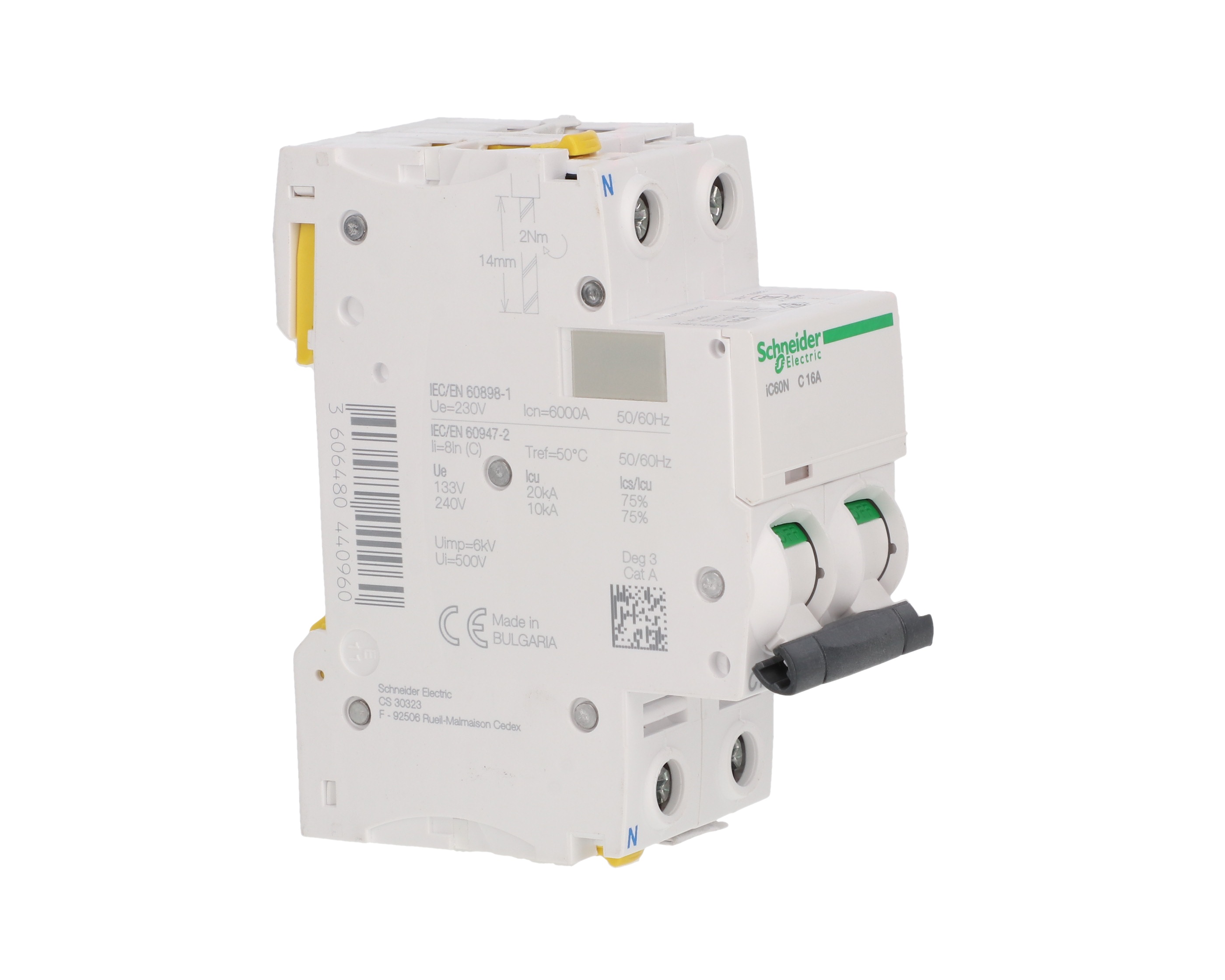 Wyłącznik nadprądowy iC60N-C16-1N C 16A 1N-biegunowy A9F04616 – Schneider | TIM SA