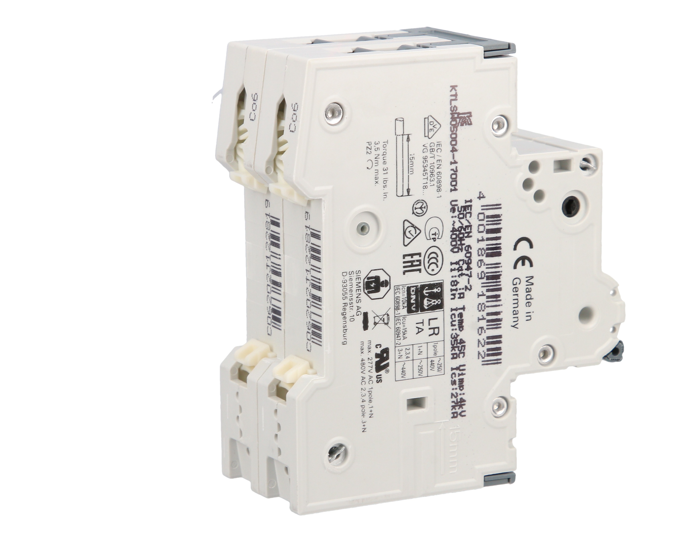 Wyłącznik nadprądowy 2P C 6A 10kA SENTRON 5SY4206-7 – SIEMENS | TIM SA