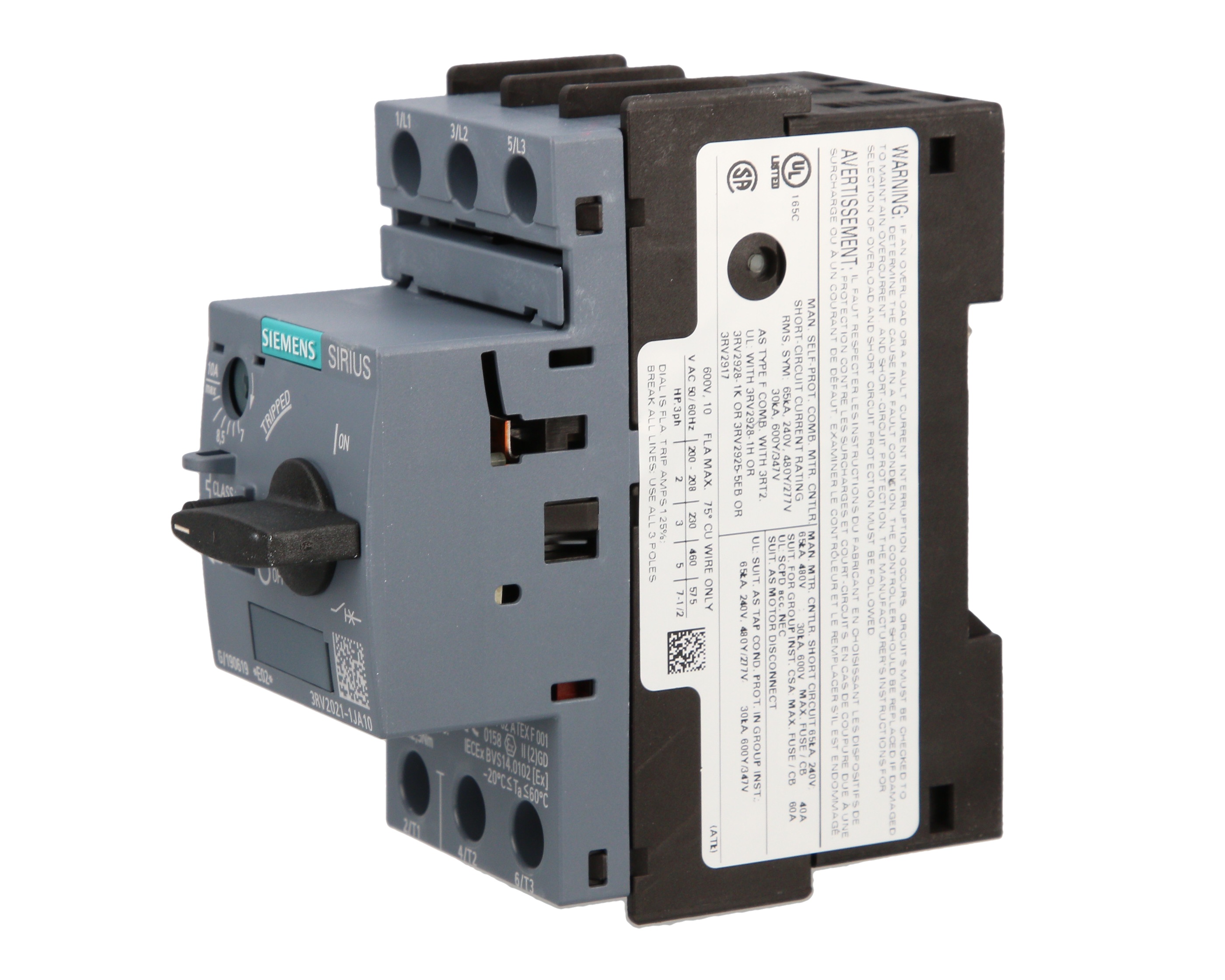 Wyłącznik silnikowy 3P 4kW 7-10A 3RV2021-1JA10 – SIEMENS | TIM SA