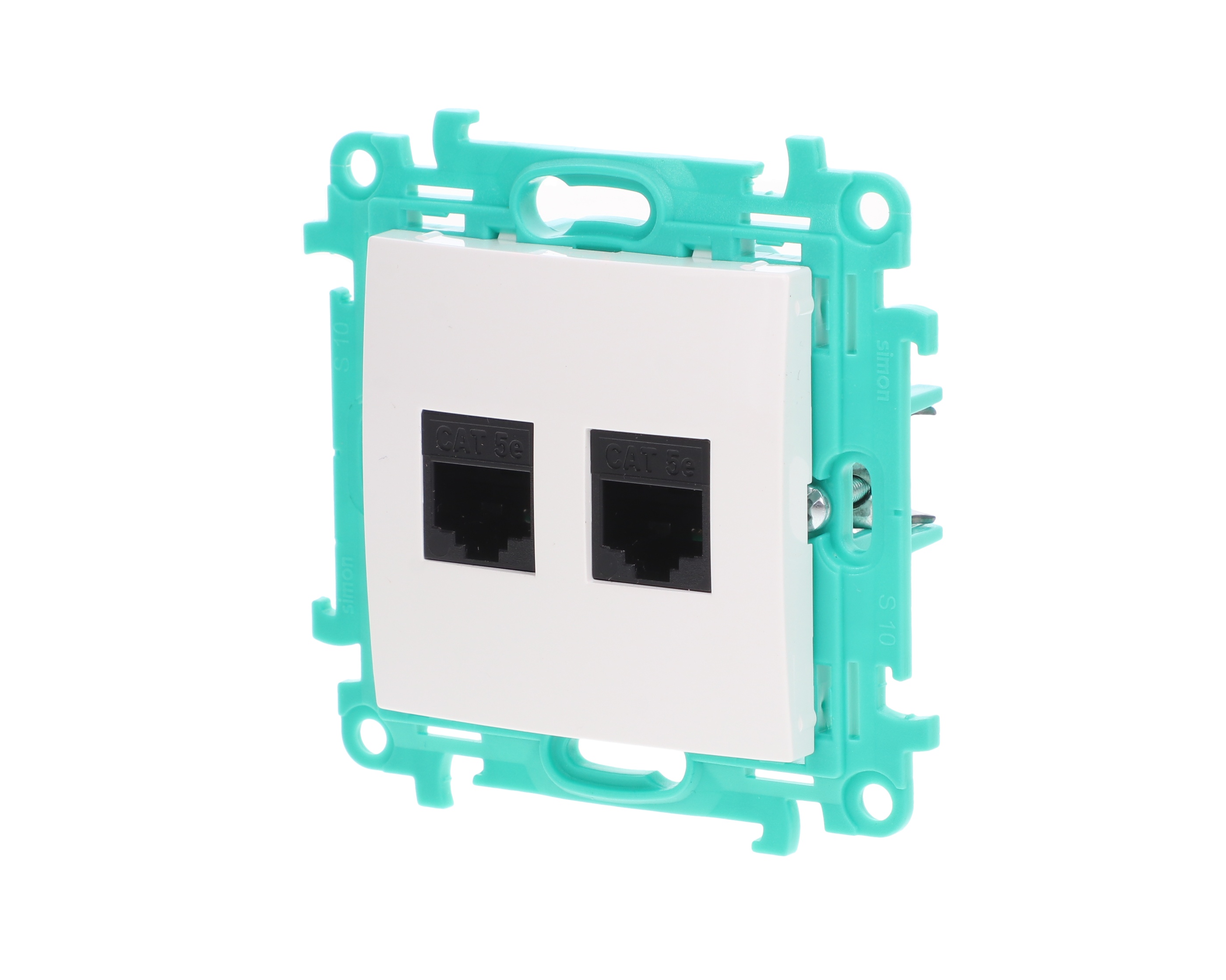 Simon 10 Gniazdo komputerowe podwójne 2xRJ45 kat.5e białe C52.01/11 ...