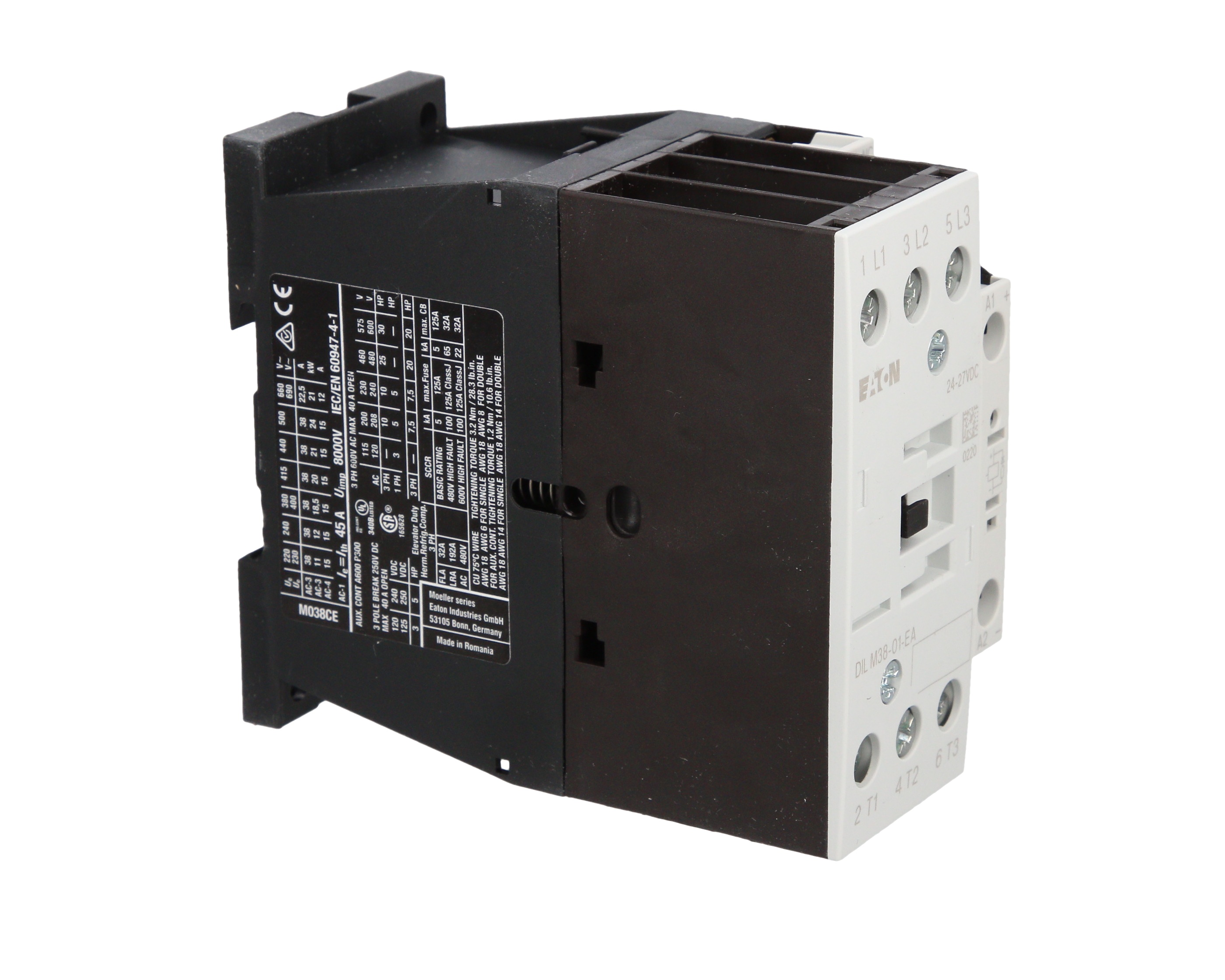 Stycznik mocy 38A 3P 24VDC 0Z 1R DILM38-01-EA(RDC24) 190008 – EATON ...