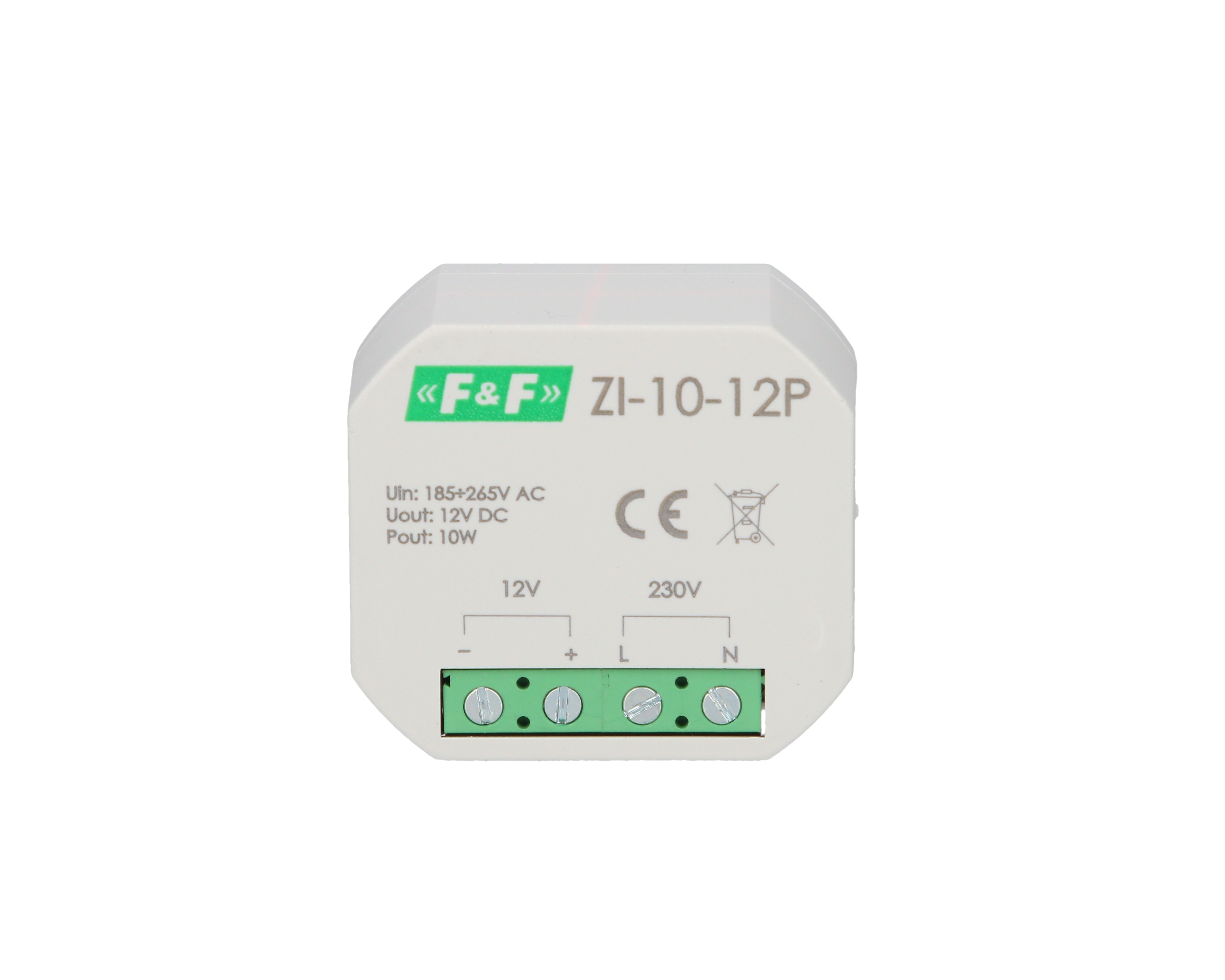Zasilacz impulsowy do puszki 180-264V AC, wyj. 12V DC 0,83A 10W ZI-10 ...