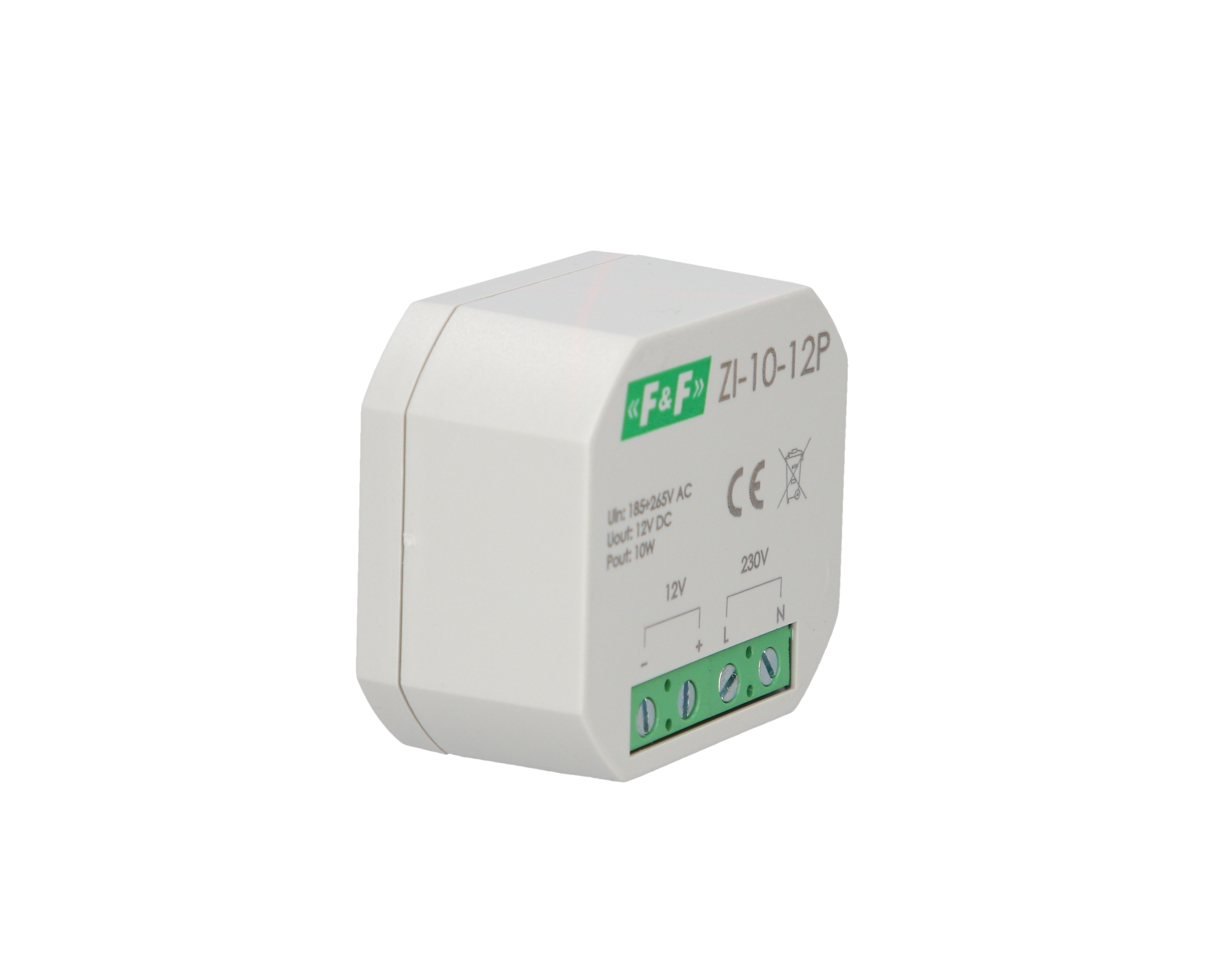 Zasilacz impulsowy do puszki 180-264V AC, wyj. 12V DC 0,83A 10W ZI-10 ...